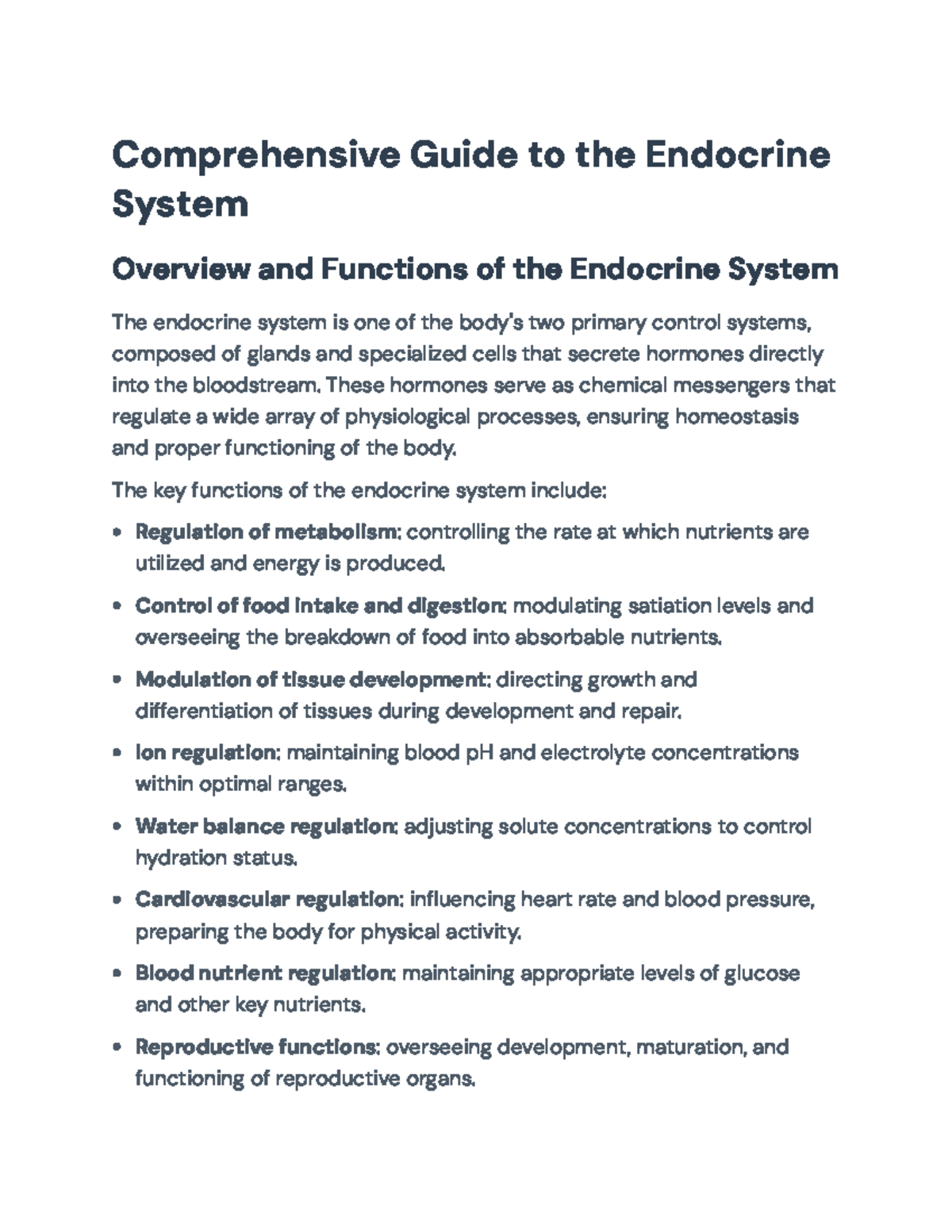 Comprehensive Guide to the Endocrine System: Functions & Regulation ...