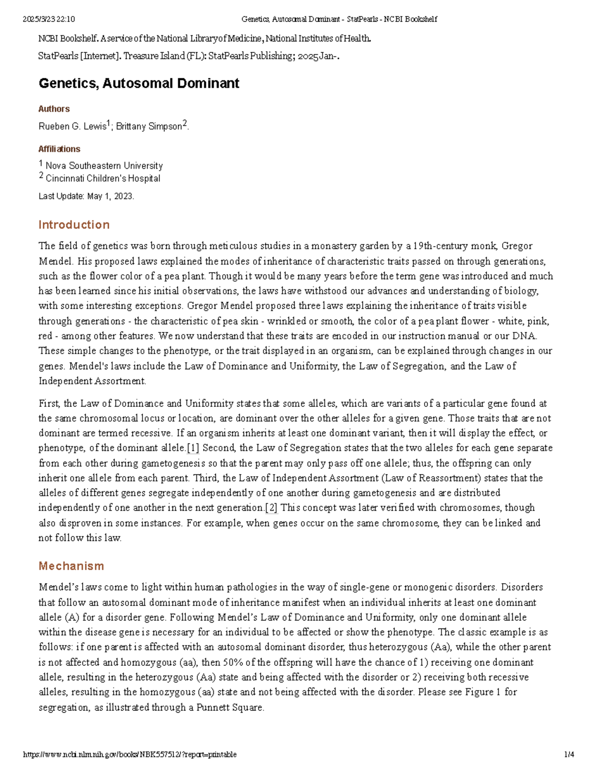 Genetics, Autosomal Dominant - Stat Pearls - NCBI Bookshelf - NCBI ...