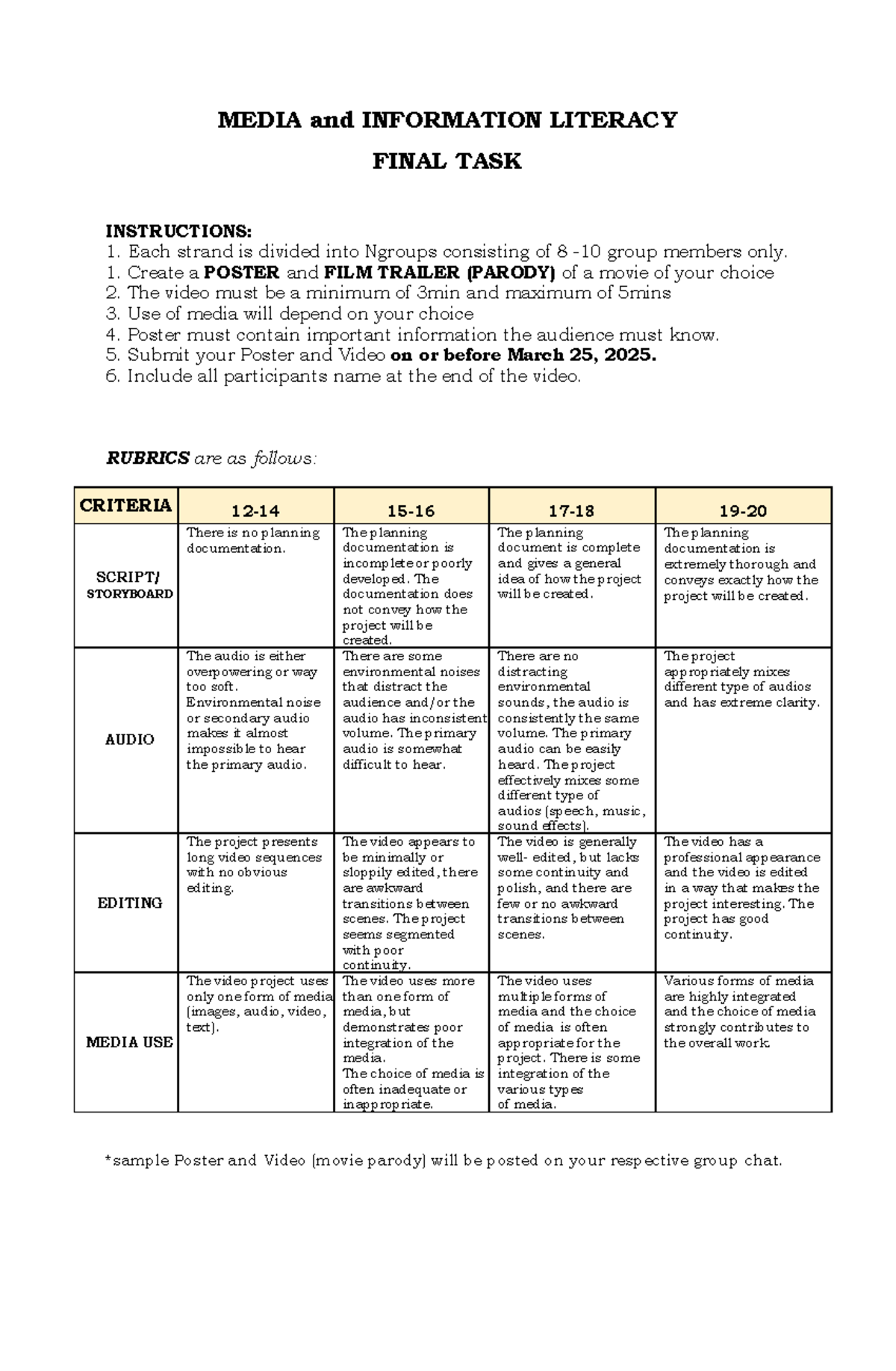 MIL- Final-Task - Yea - MEDIA and INFORMATION LITERACY FINAL TASK ...