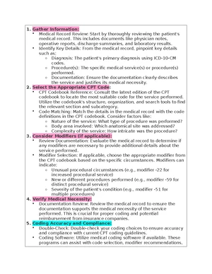 CPT Coding for Integumentary System Surgical Procedures and Wound Care - Studocu
