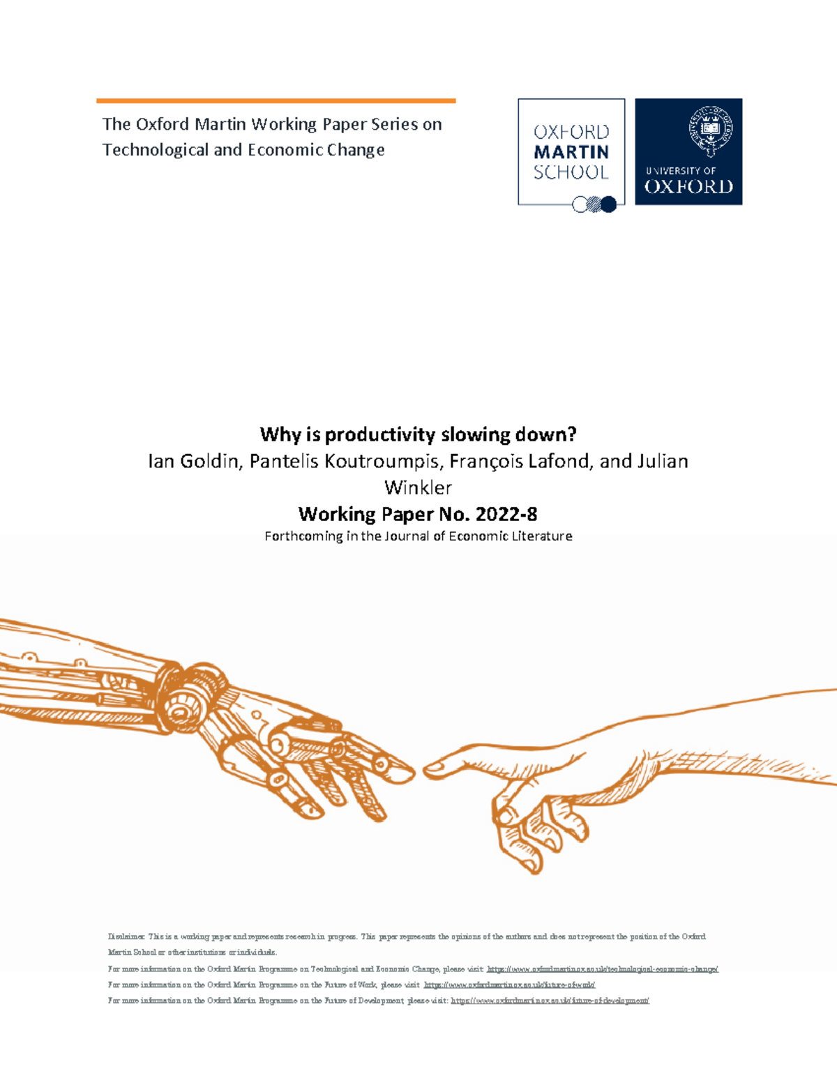 "Working Paper 2022-04: Analyzing the Slowdown in Productivity Growth ...