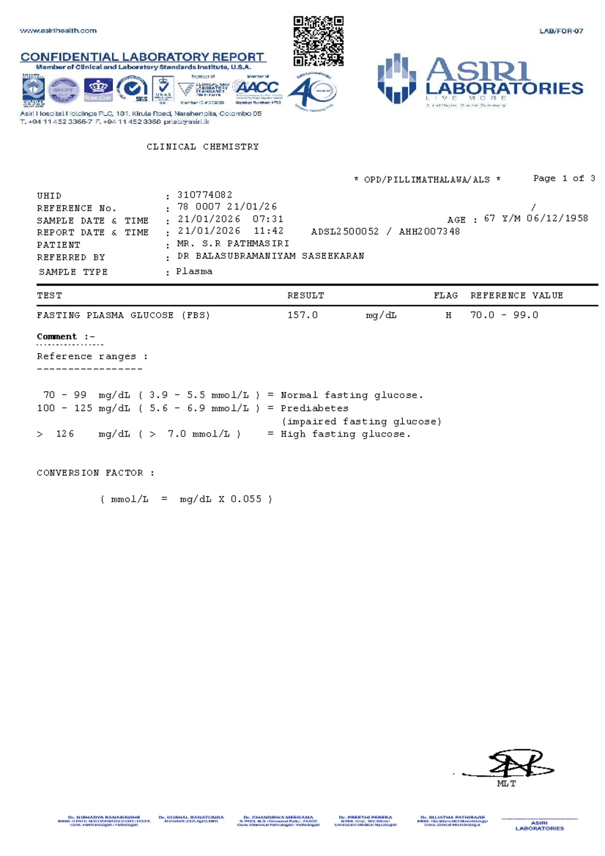 Clinical Chemistry Report: FBS & Lipid Profile Analysis - Studocu