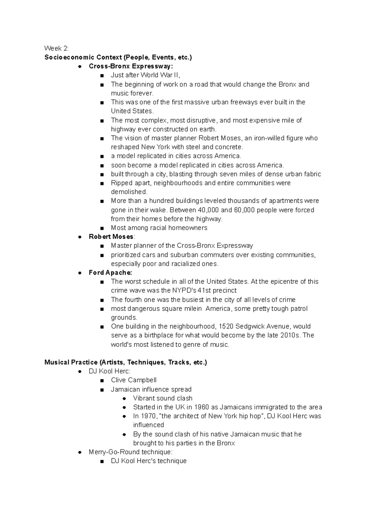 Music 2709A Week 2: Socioeconomic Context & Hip Hop Origins - Studocu