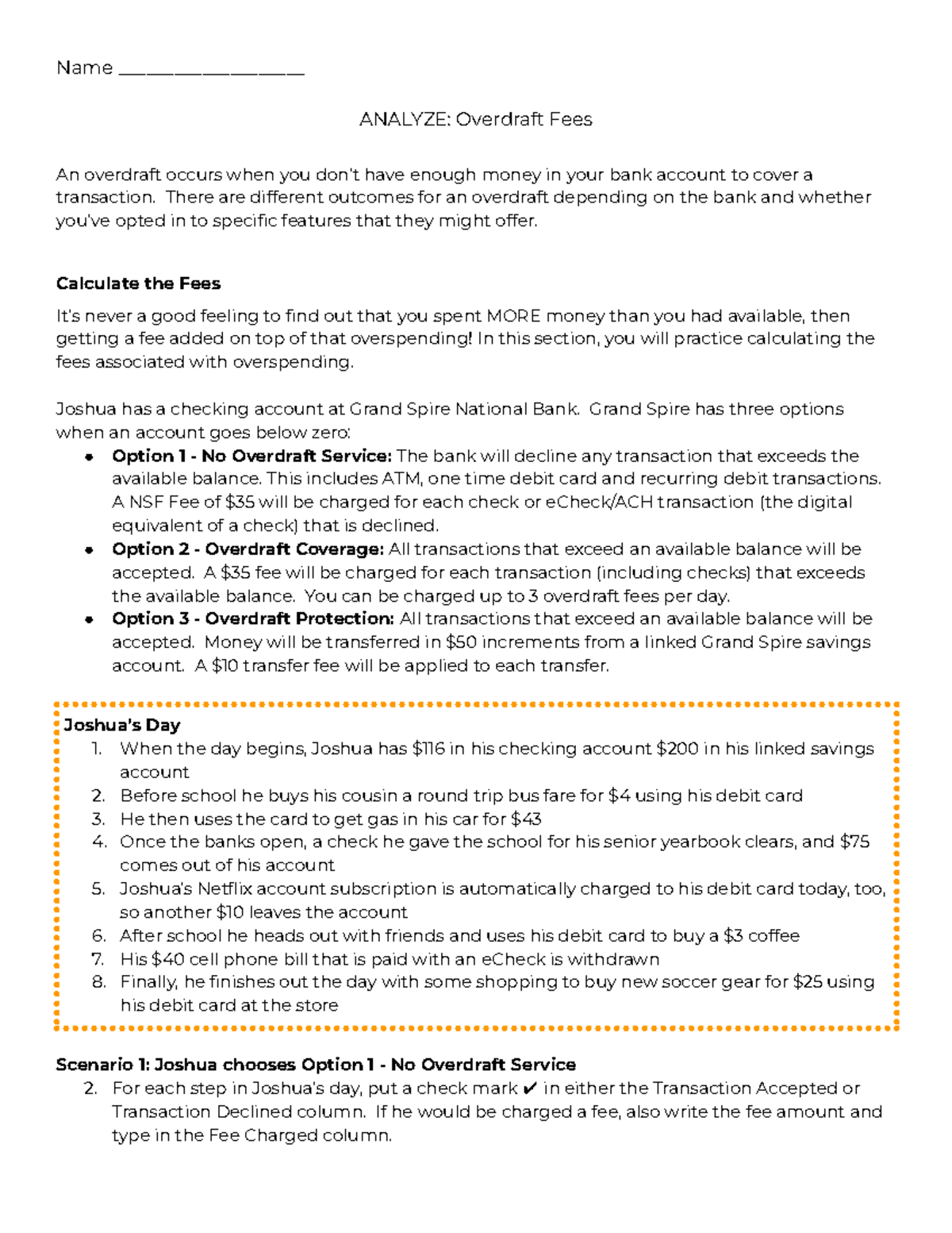 Copy of Overdraft Fees - due today - Name ____________________ ANALYZE ...