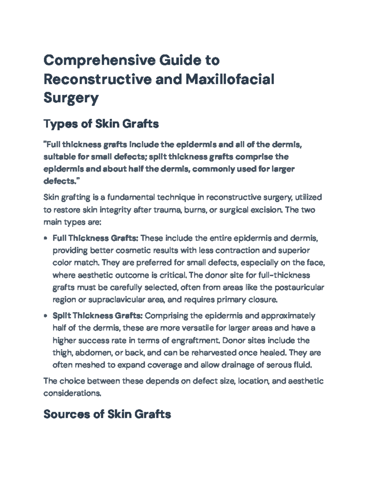 Comprehensive Guide to Reconstructive & Maxillofacial Surgery Techniques - Studocu