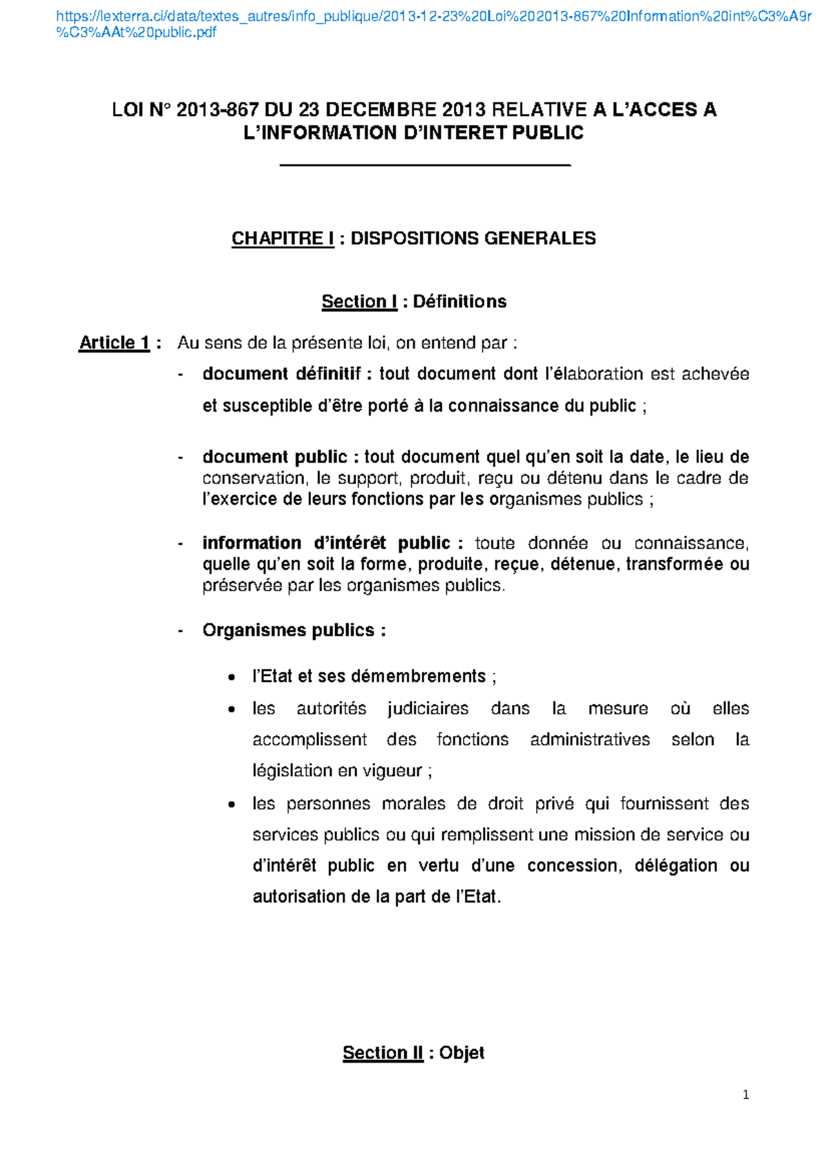 LOI DU 23 DÉCEMBRE 2013 SUR L'ACCÈS AUX DOCUMENTS PUBLICS - Studocu