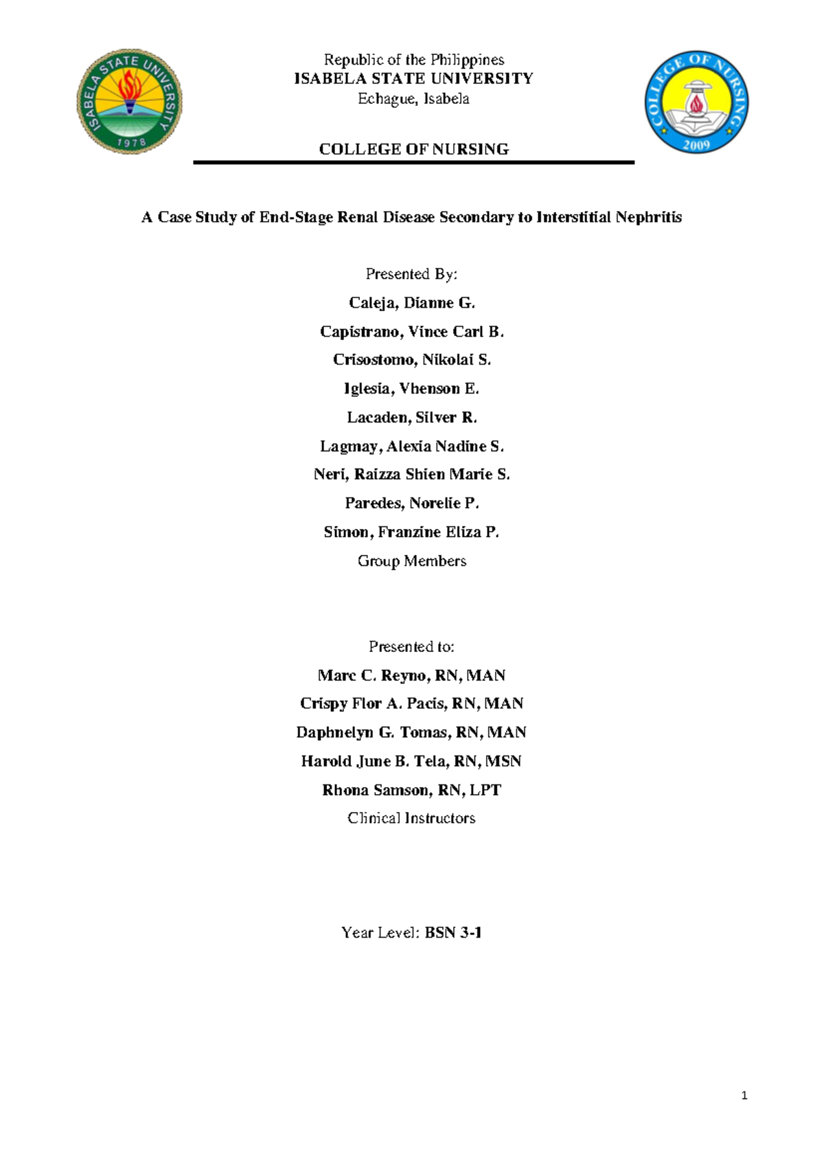 ESRD 2 TO Interstitial NEP Super Grandfinal - Republic of the Philippines ISABELA STATE ...