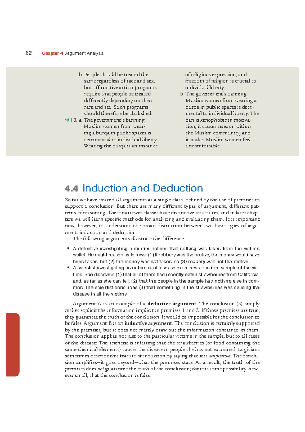 Chapter 4: Inductive vs. Deductive Arguments Analysis - Studocu