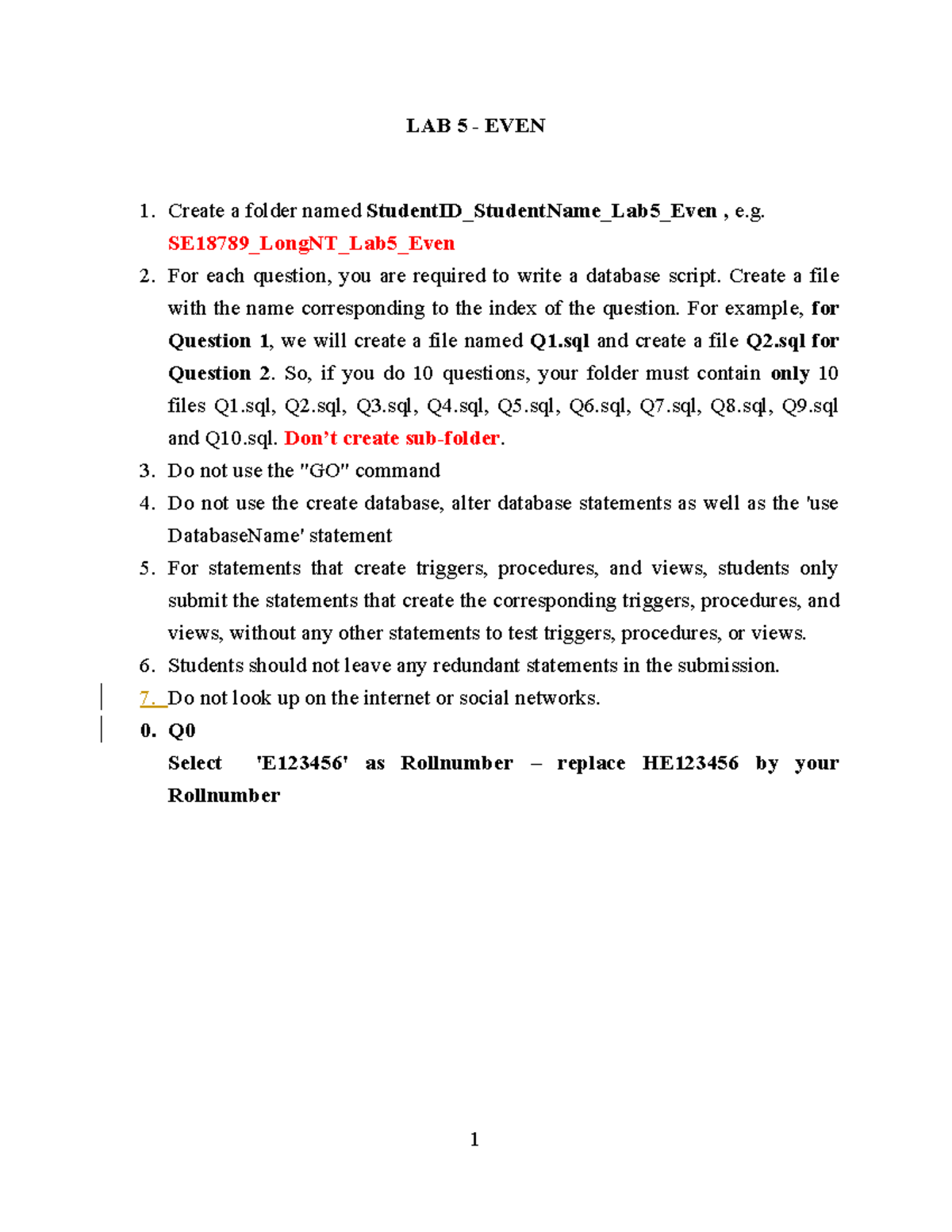 2024 Fall DBI Lab5 - LAB5 - LAB 5 - EVEN Create a folder named ...