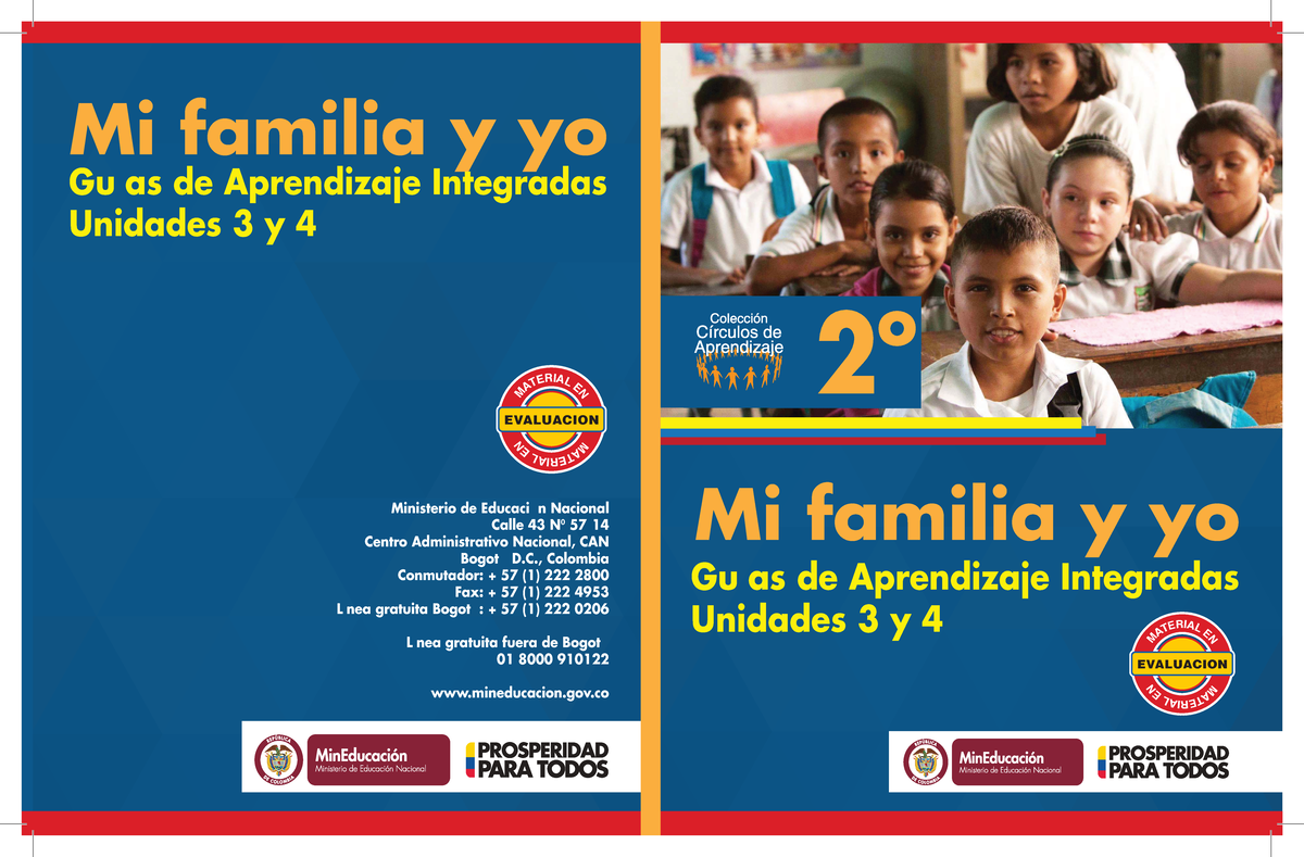 Guías de Aprendizaje Integradas: Mi Familia y Yo - Unidades 3 y 4 N CIO ...