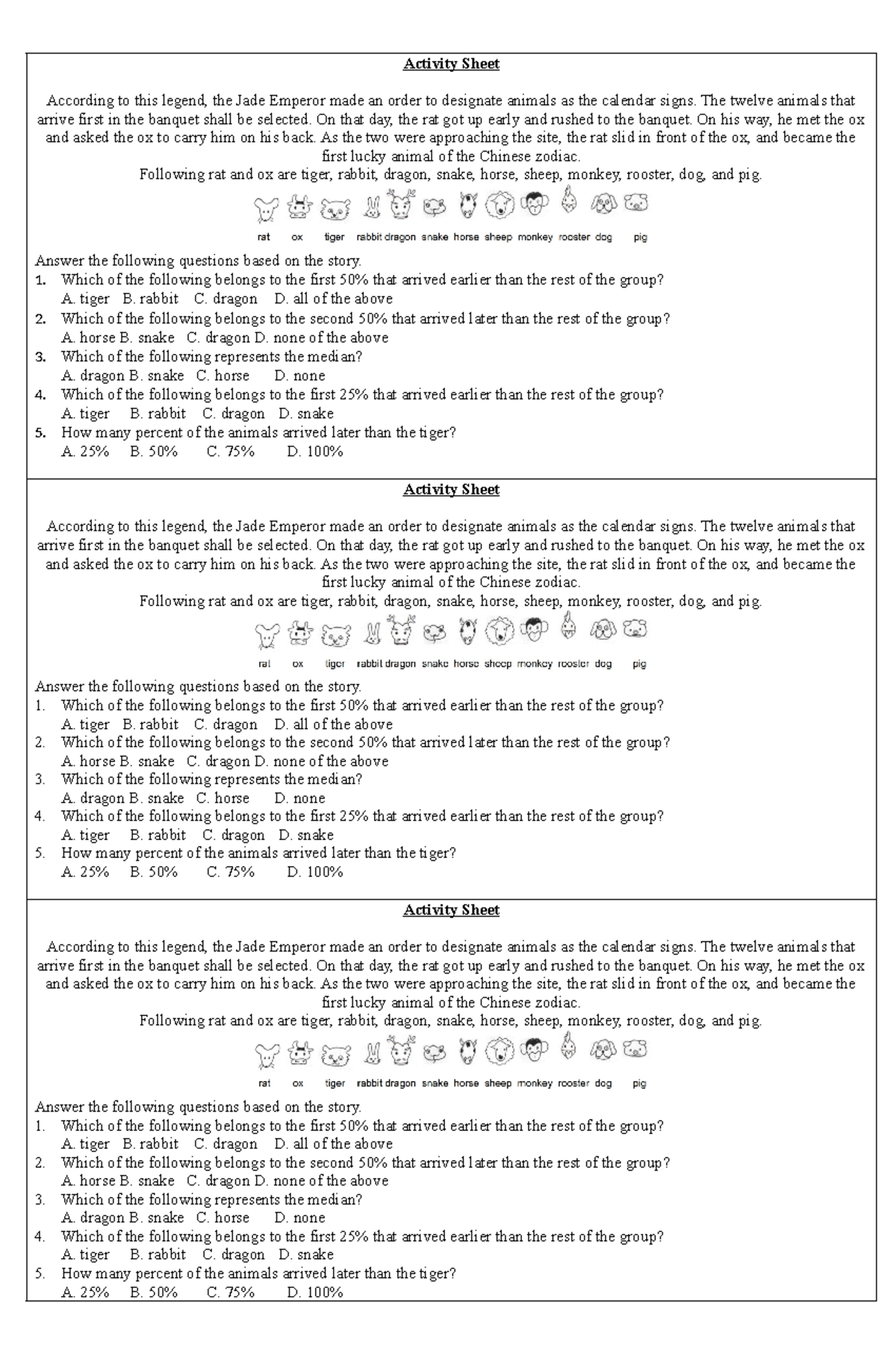 Activity Sheet - Activity Sheet According to this legend, the Jade ...