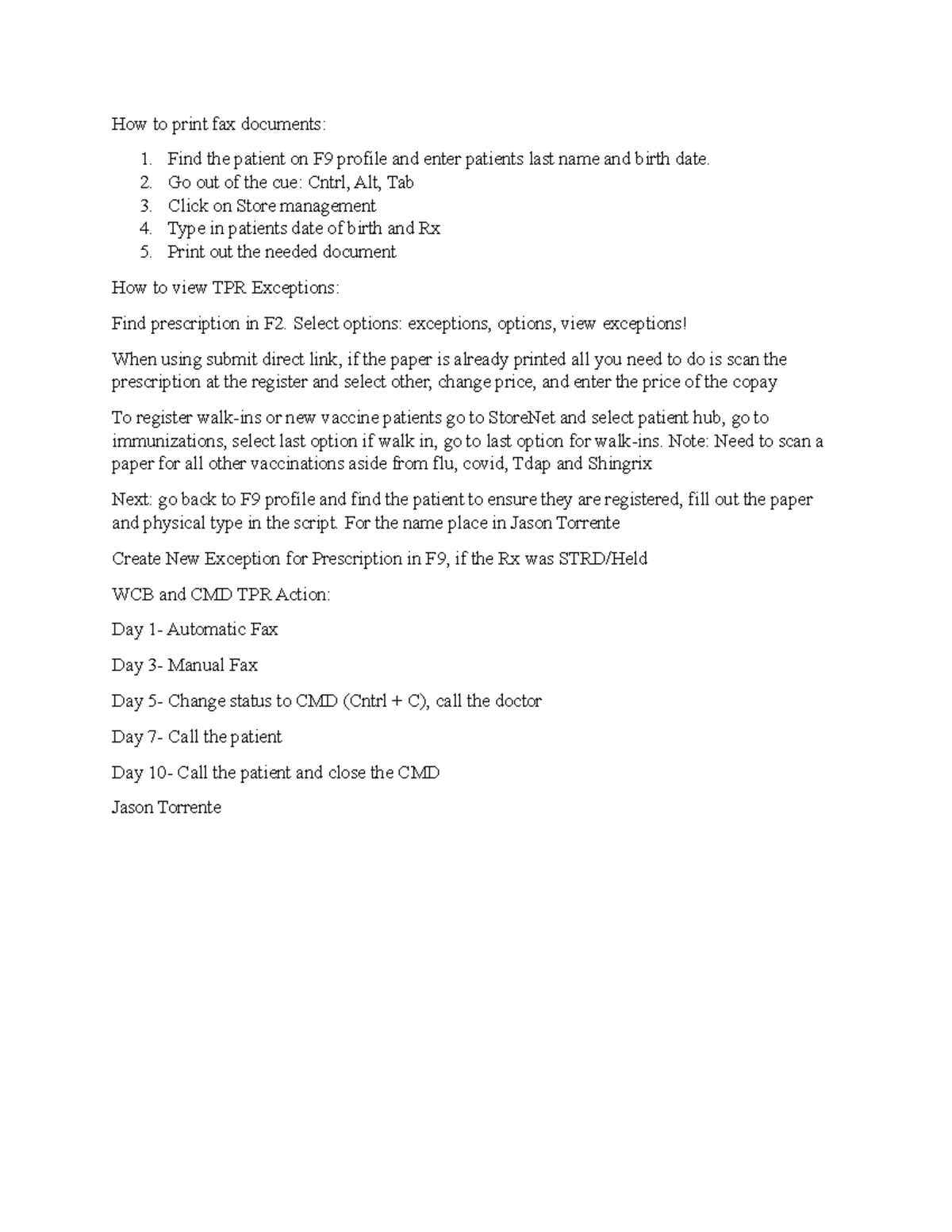 Walgreens Notes: Printing Fax Docs & Managing Patient Prescriptions ...