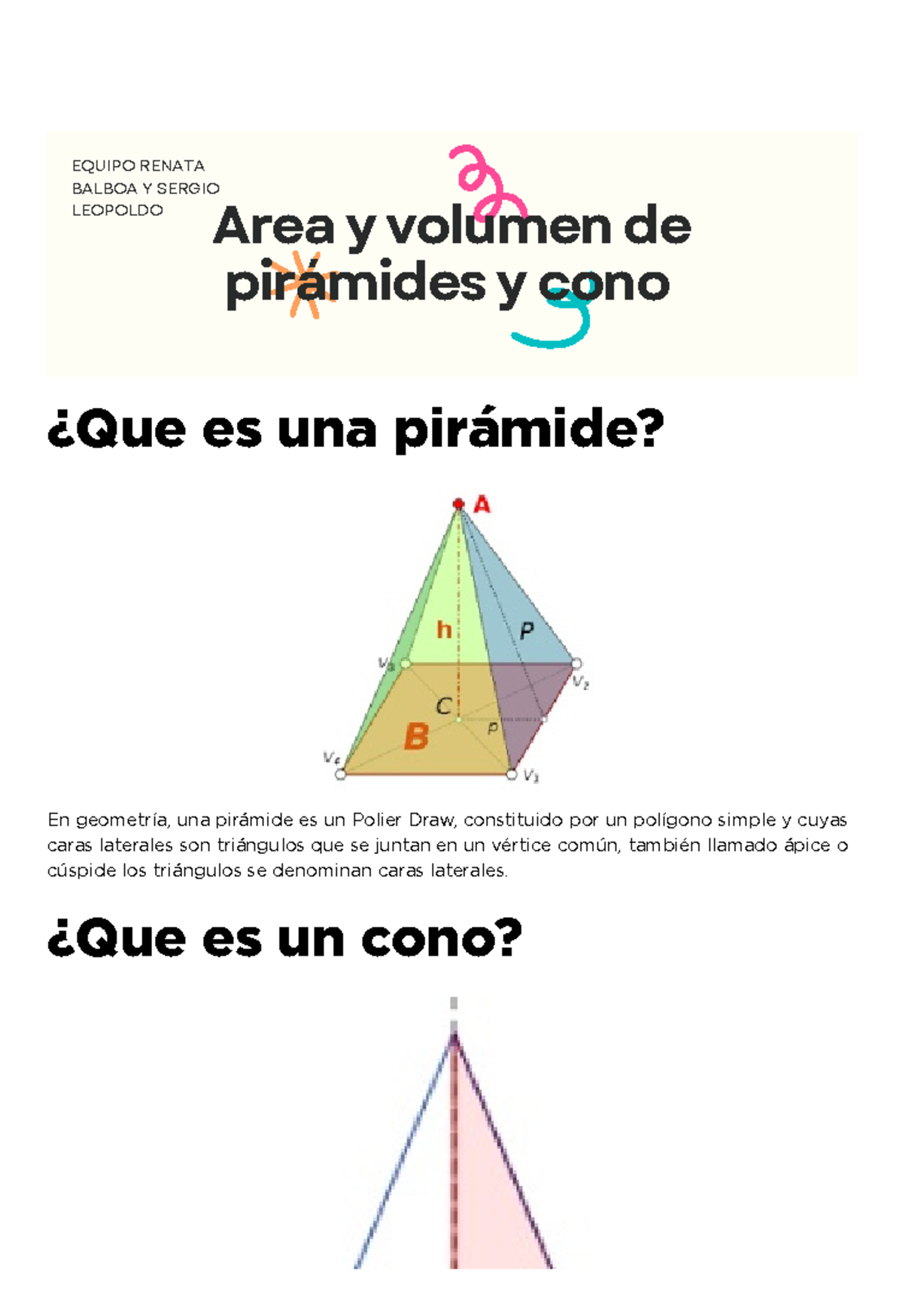 Área y Volumen de Pirámides y Conos: Conceptos y Cálculos Geométricos ...