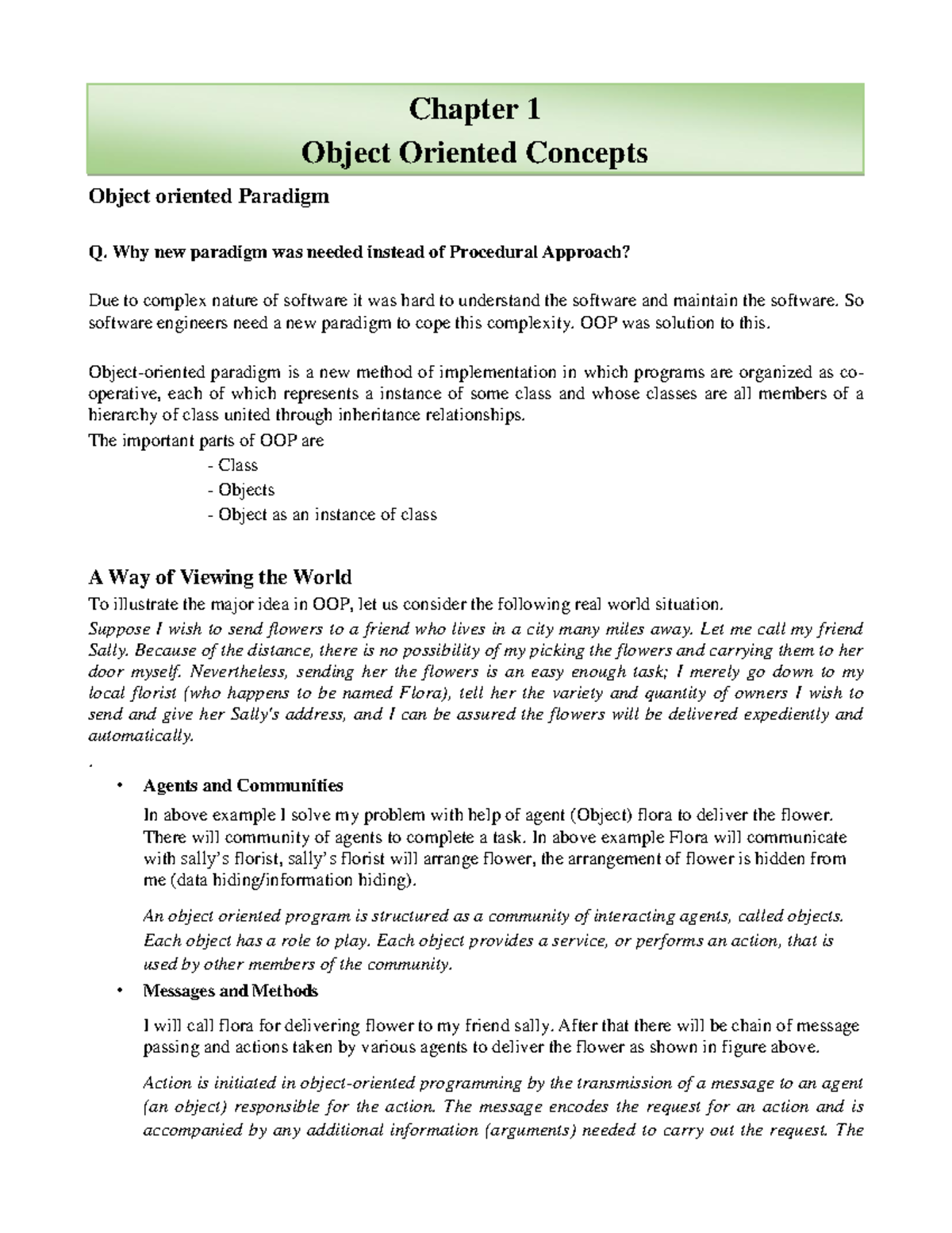 C++ Object Oriented Programming Overview - Chapter 1 Notes - Studocu