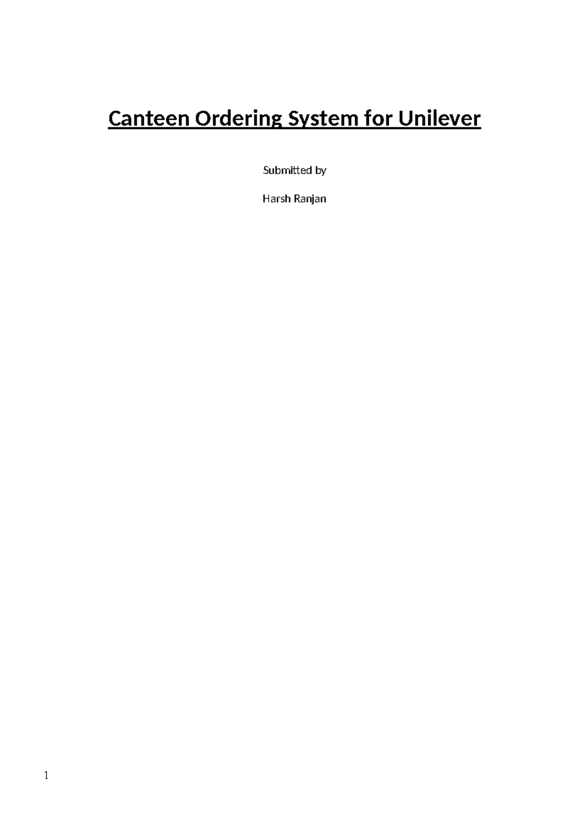 Canteen Ordering System for Unilever: Business Analysis & Requirements ...