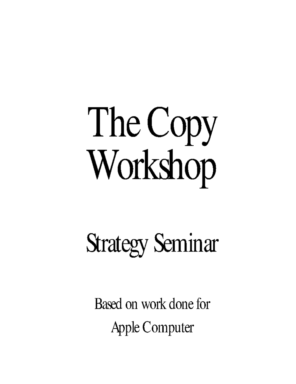 Guide to Conducting an Effective Strategy Workshop for BUS 101 - Studocu