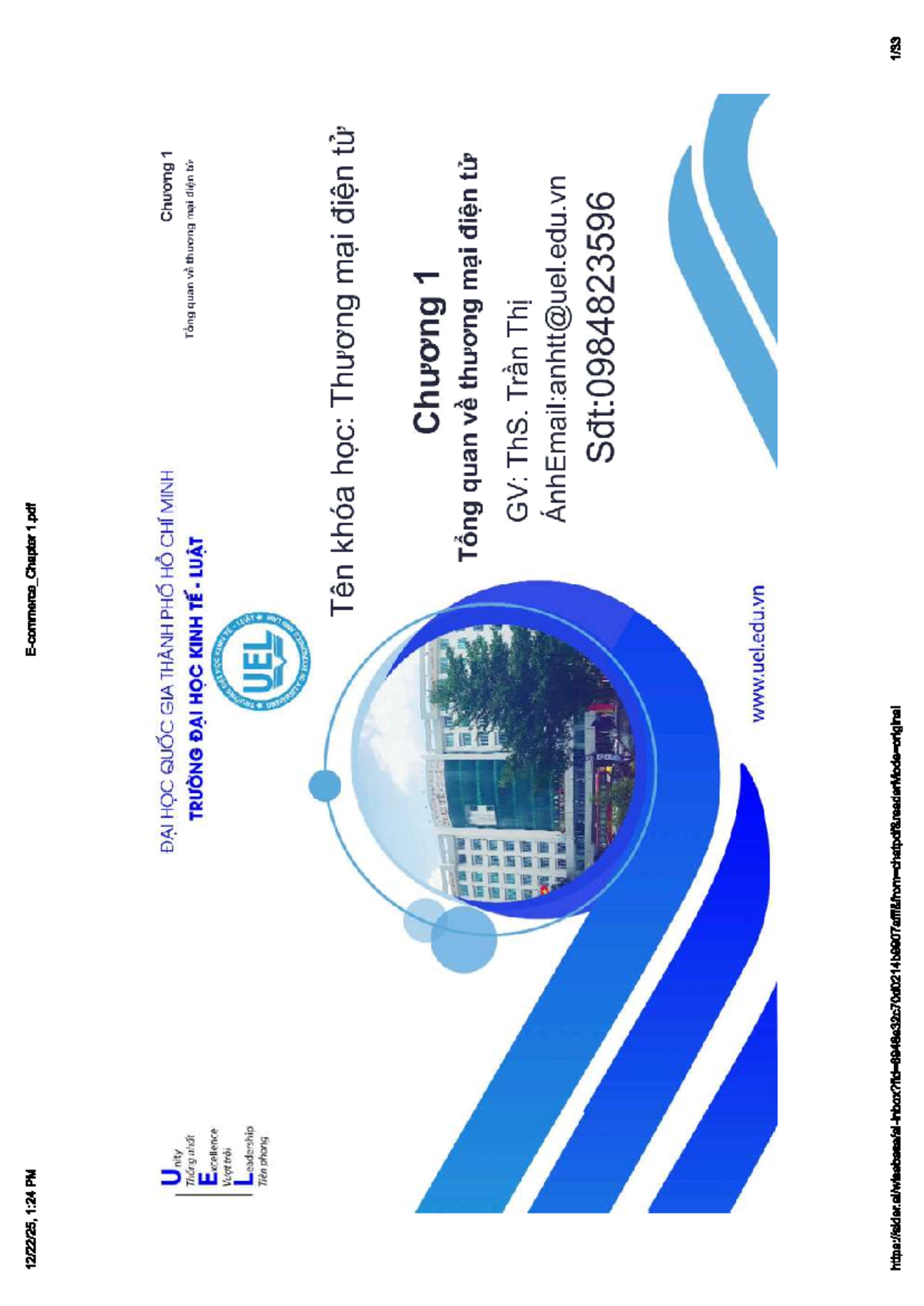 Chương 1: Tóm Quan Về Thương Mại Điện Tử (TMDT) - UEL - Studocu