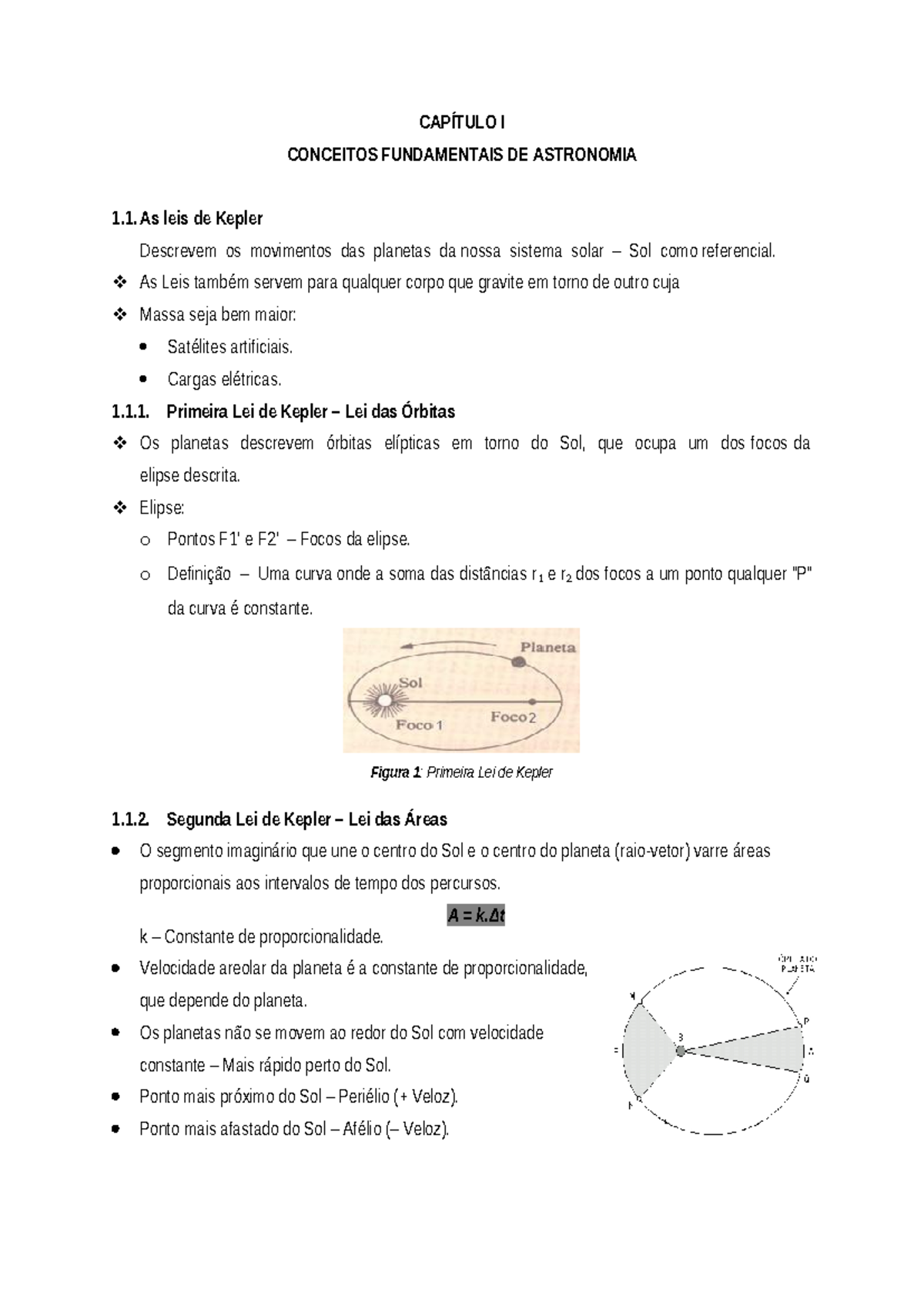 Aula I: Conceitos Fundamentais de Astronomia e Leis de Kepler - Studocu