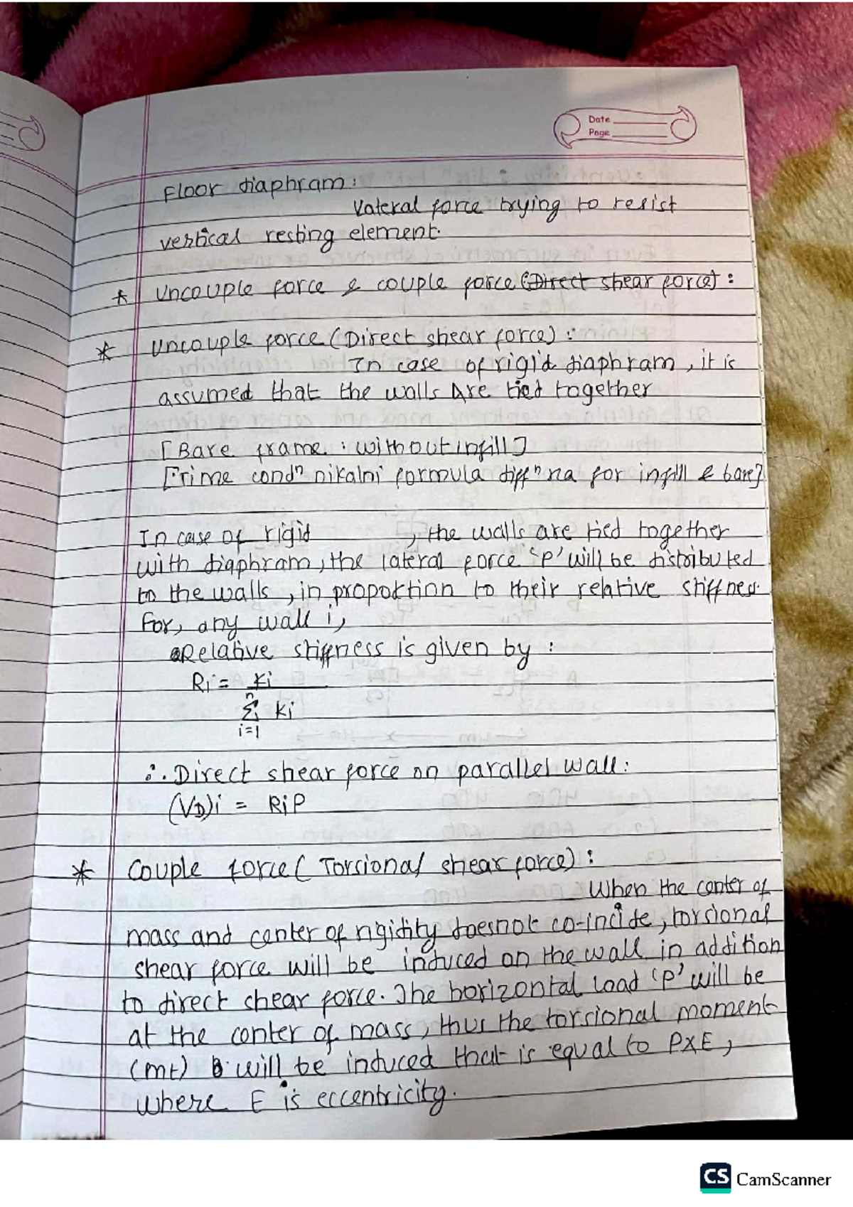 Floor Diaphragm Structure Notes (ENG 101) - Studocu