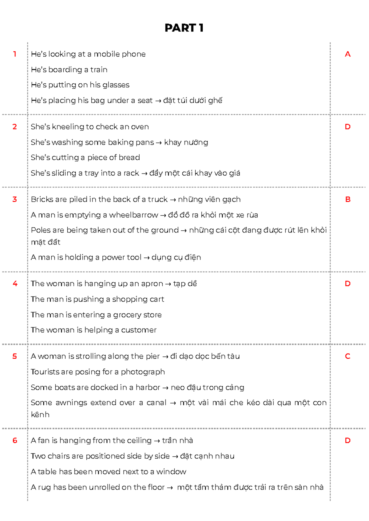 TOEIC 01 LC Key: Listening Comprehension Practice Notes - Studocu