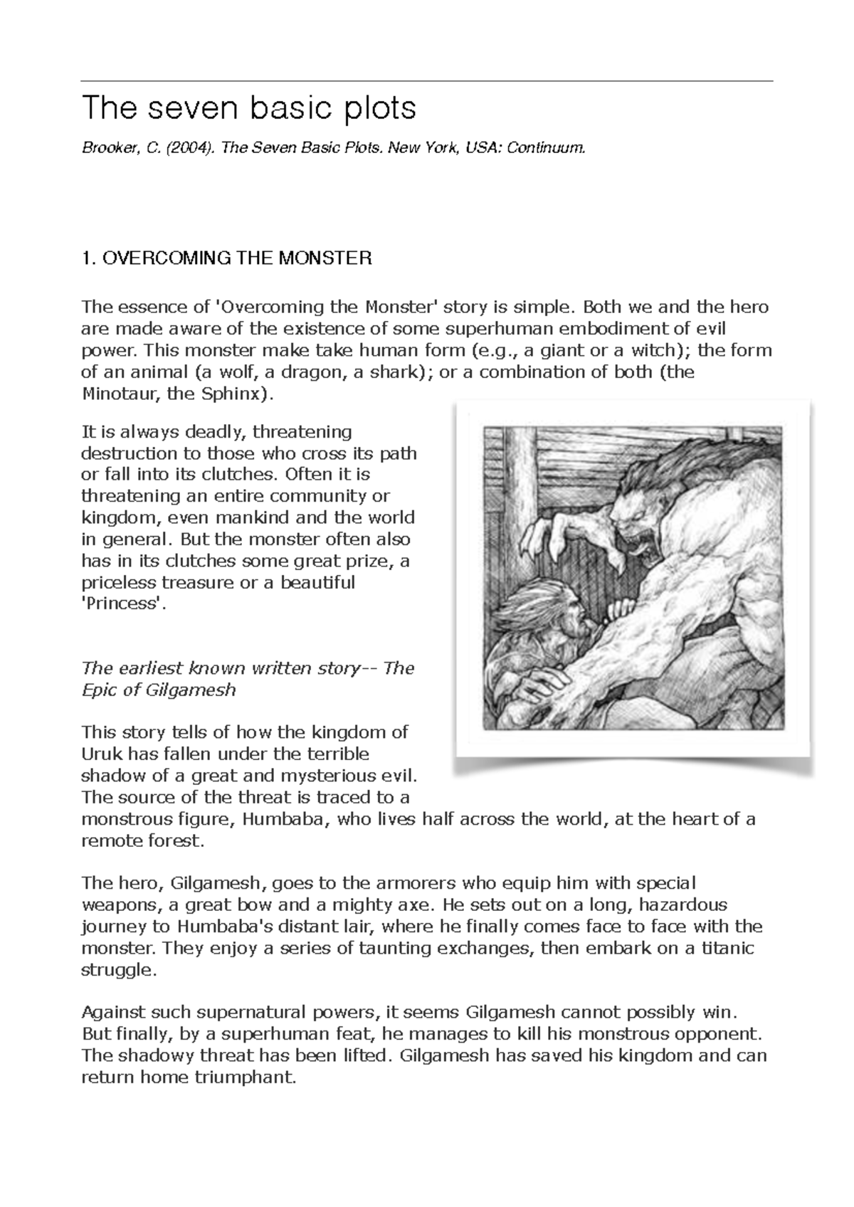 The Seven Basic Plots - ! ! ! The seven basic plots Brooker, C. (2004 ...