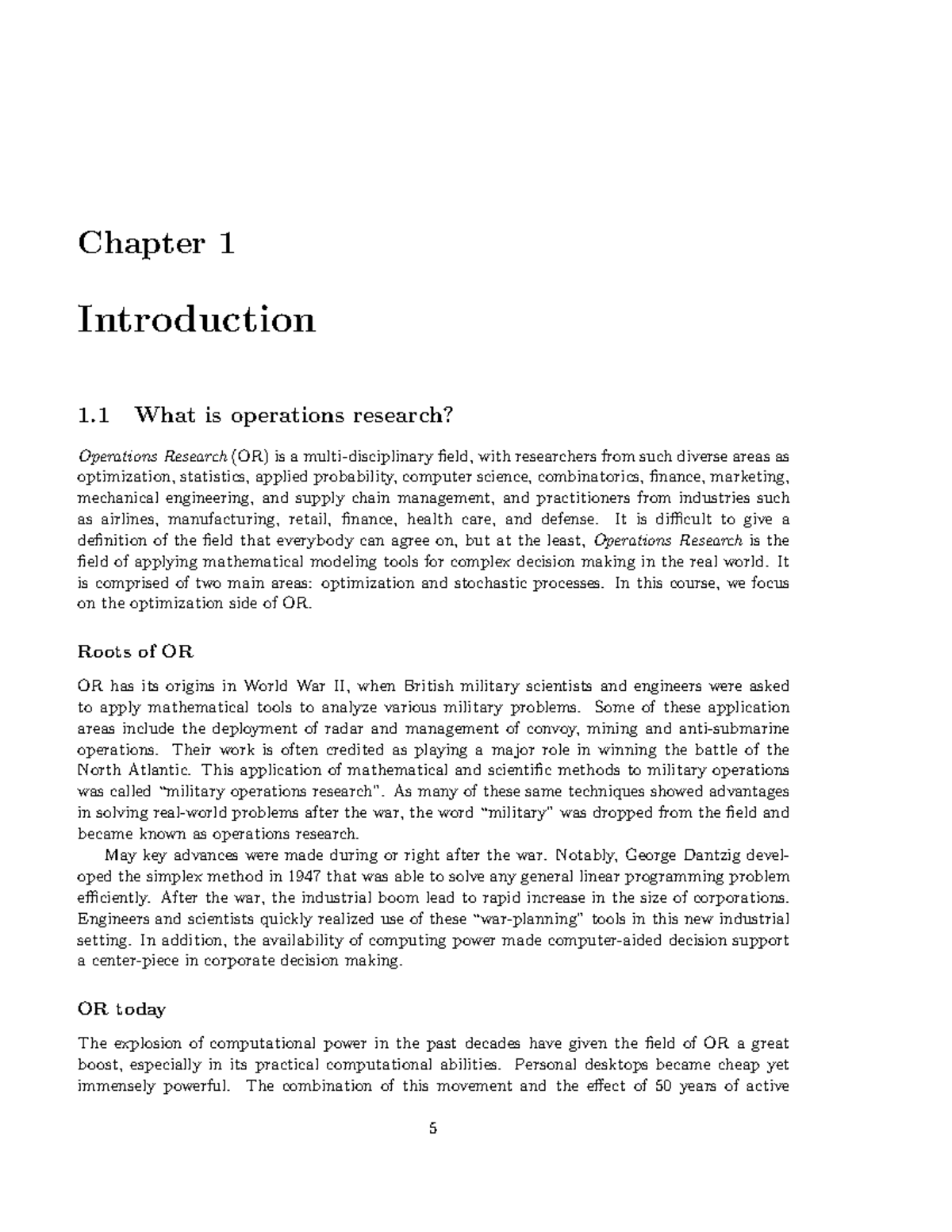 Chapter 1: Introduction to Operations Research - CO 370 - Studocu