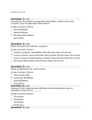 Post lecture quiz 2 ch 15 & 23 - A nurse assesses a patient’s peripheral IV site, and notices ...