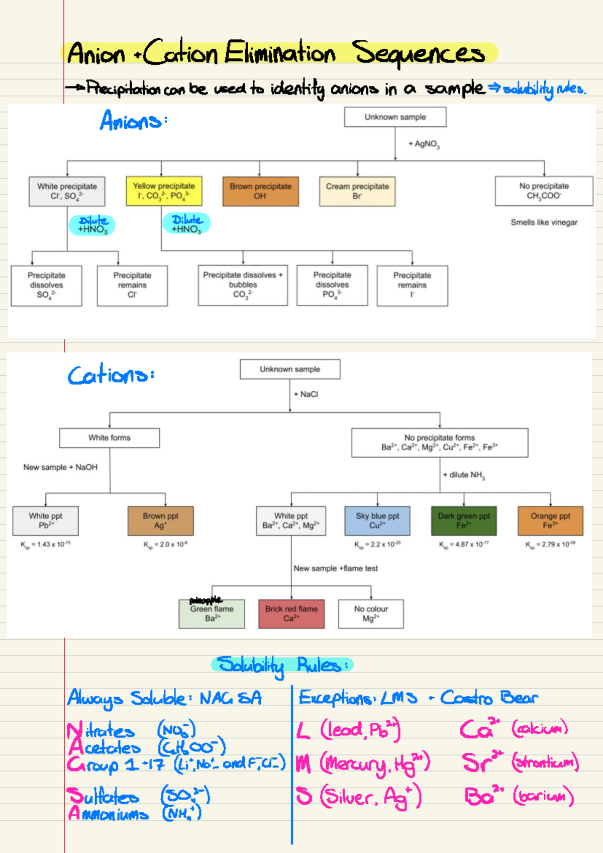 Cation Anion elimination - CHEM1031 - Anion-Cation Elimination ...