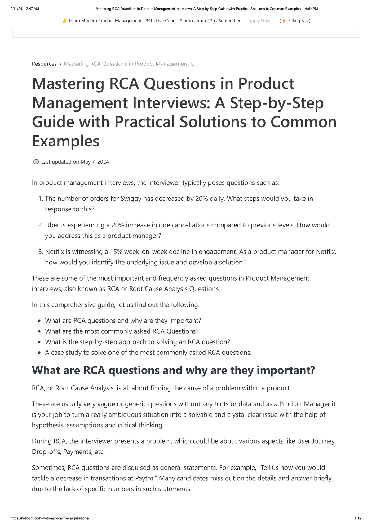 Mastering RCA Questions for Product Management Interviews - PM 101 ...