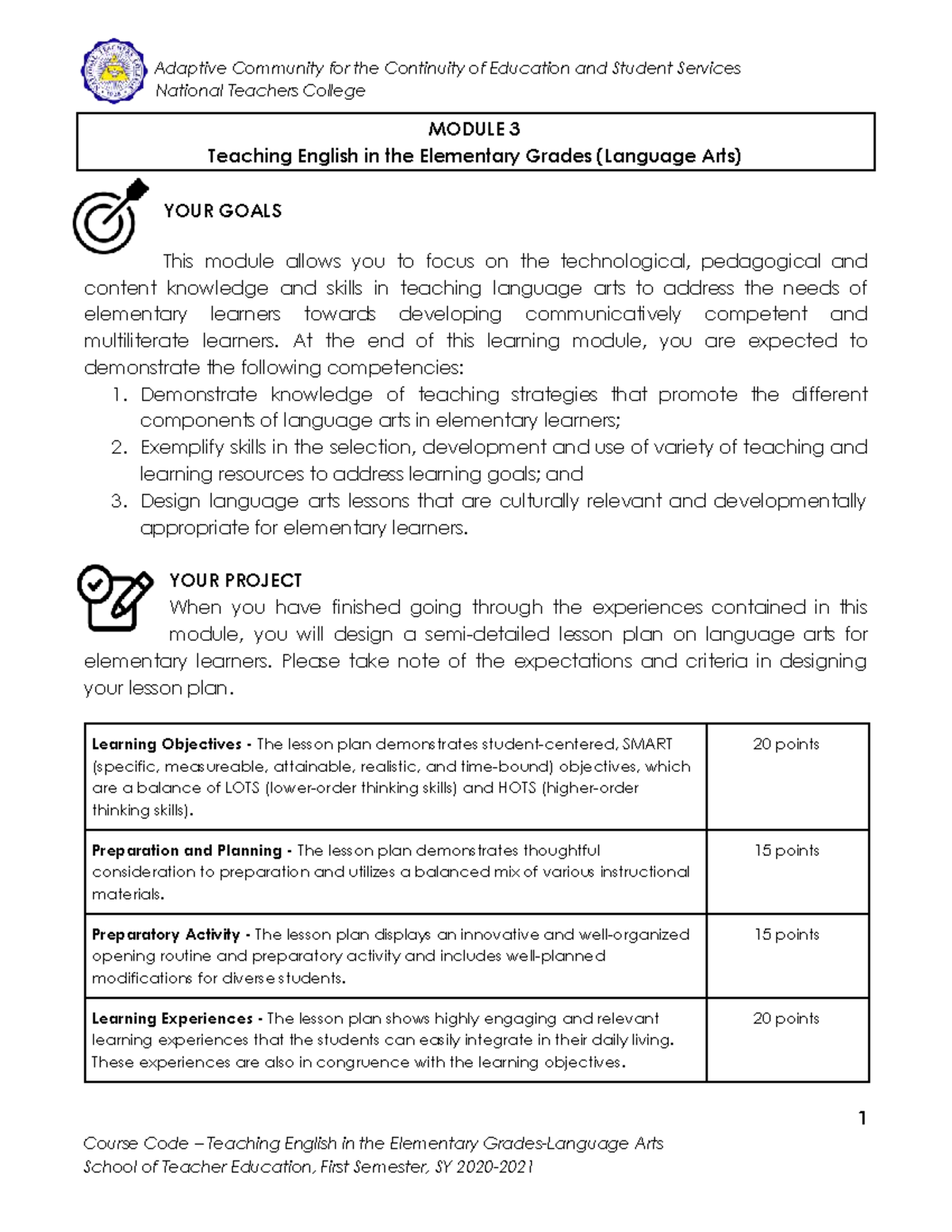 Teaching English in the Elementary Grades: Module 3 Language Arts Strategies - Studocu
