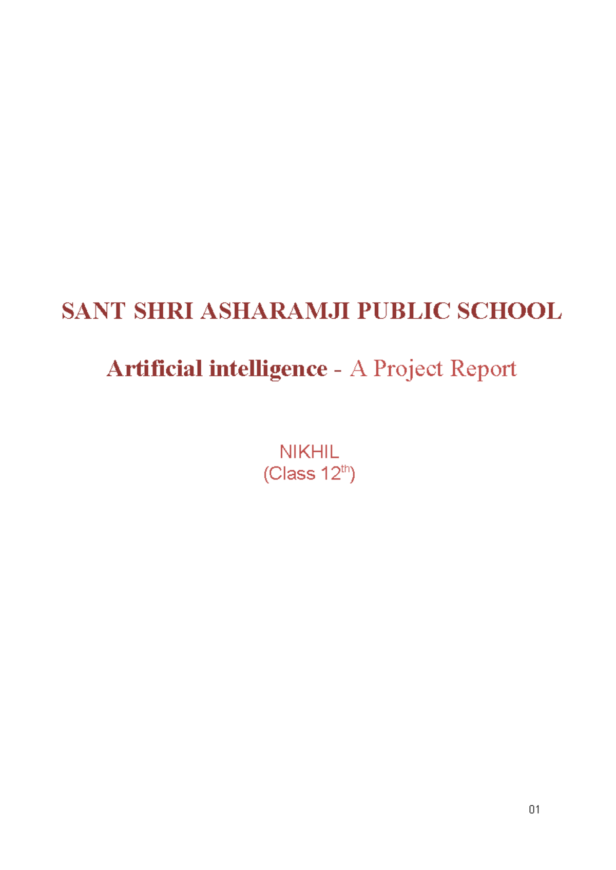 Class 12 AI Project Report: Strategic Mind for AISSCE (083) - Studocu