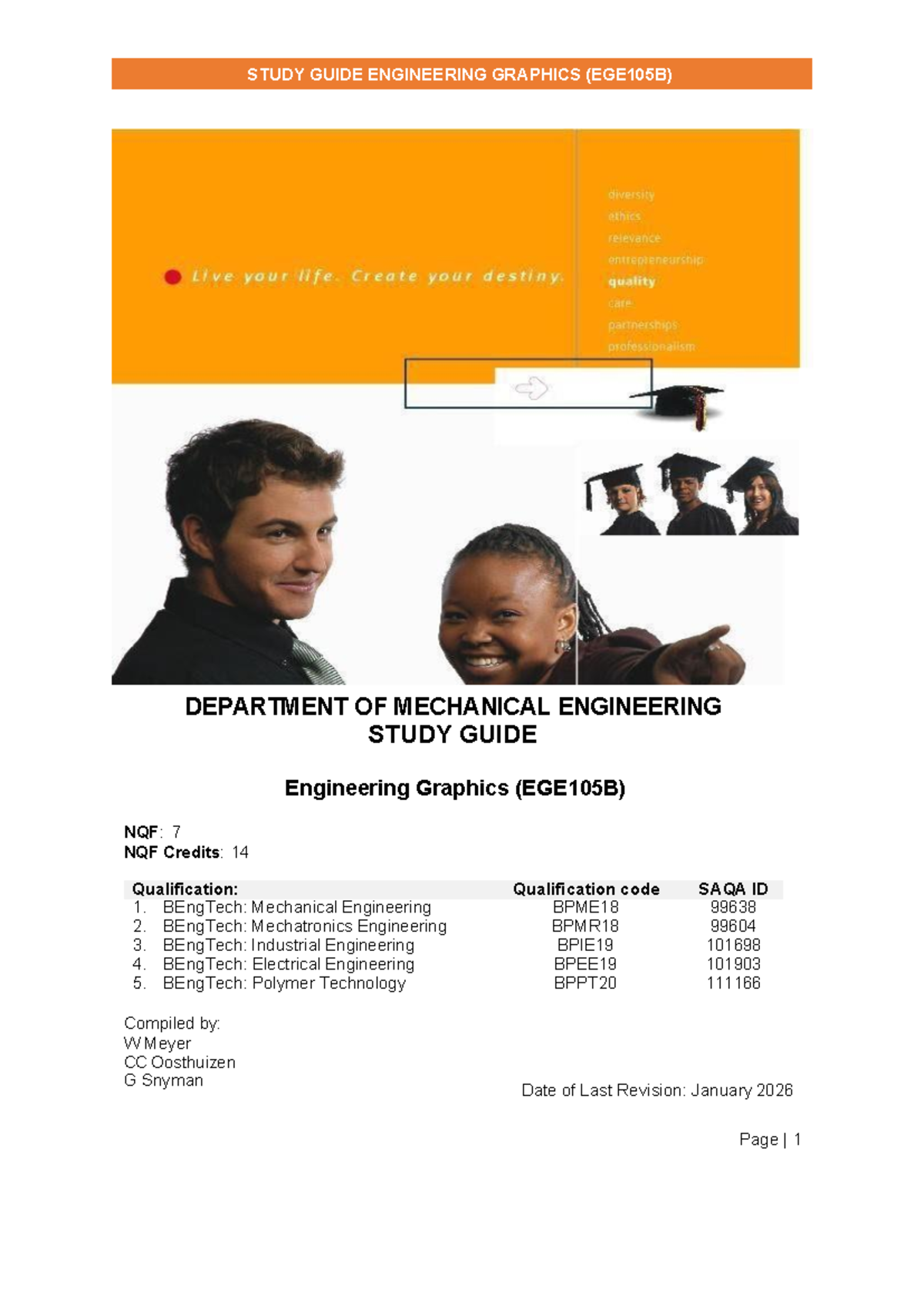 Study Guide for Engineering Graphics (EGE105B) - 2026 Edition - Studocu