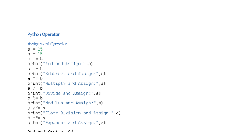 Python Operators & If Statements: Assignment, Relational, Logical, and ...