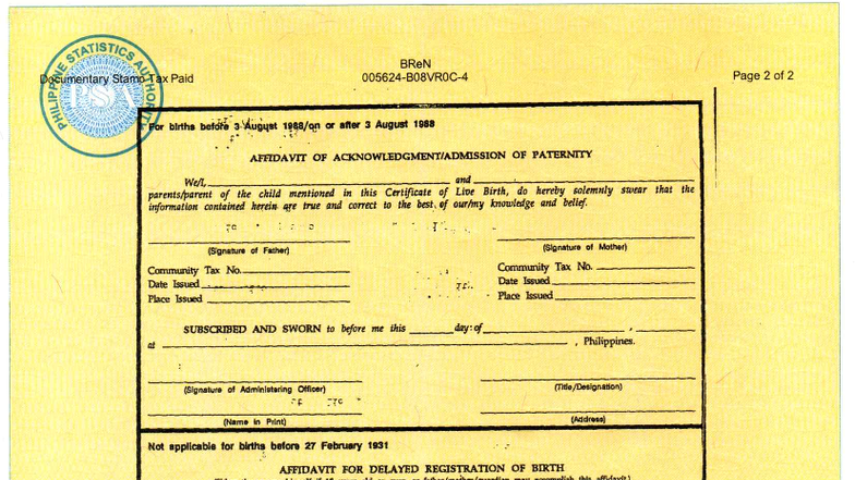 Affidavit for Delayed Birth Registration - PHILIPPS STATISTICS - Studocu