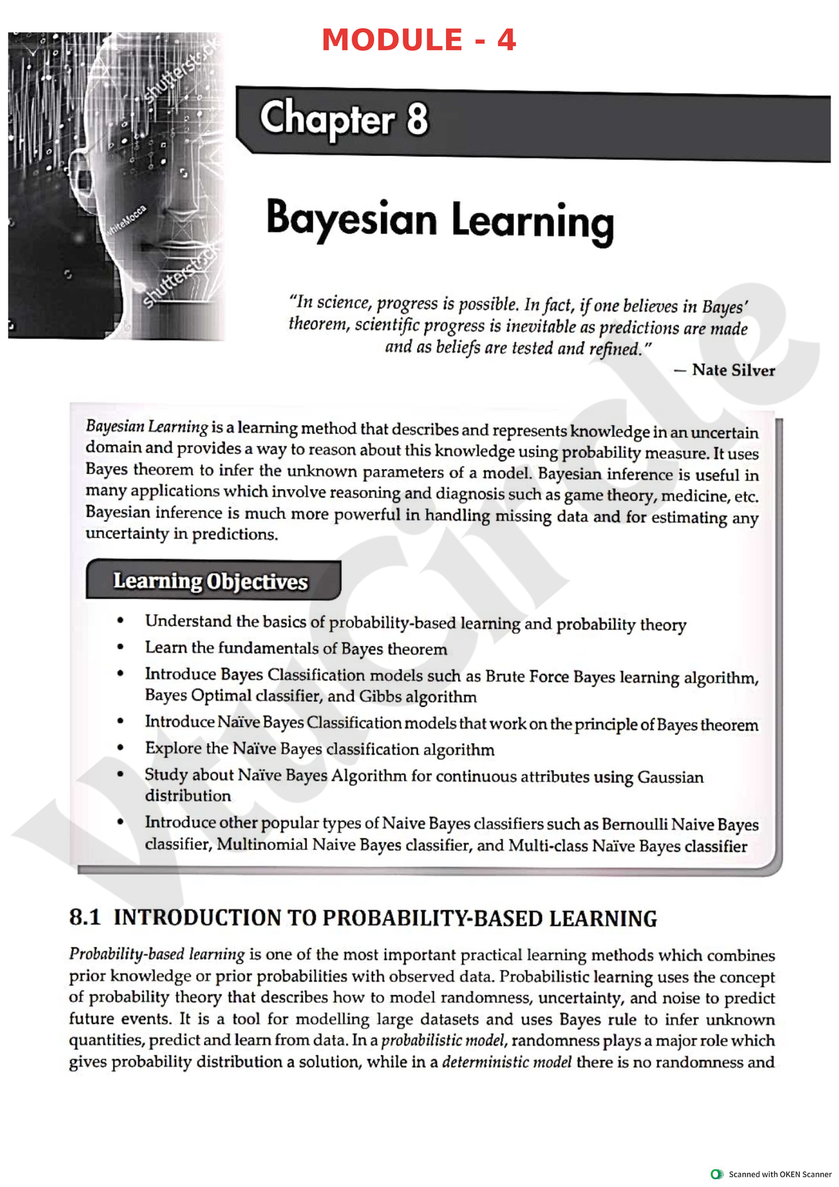 BCS602 Module 4: Bayesian Learning and Classification Techniques - Studocu