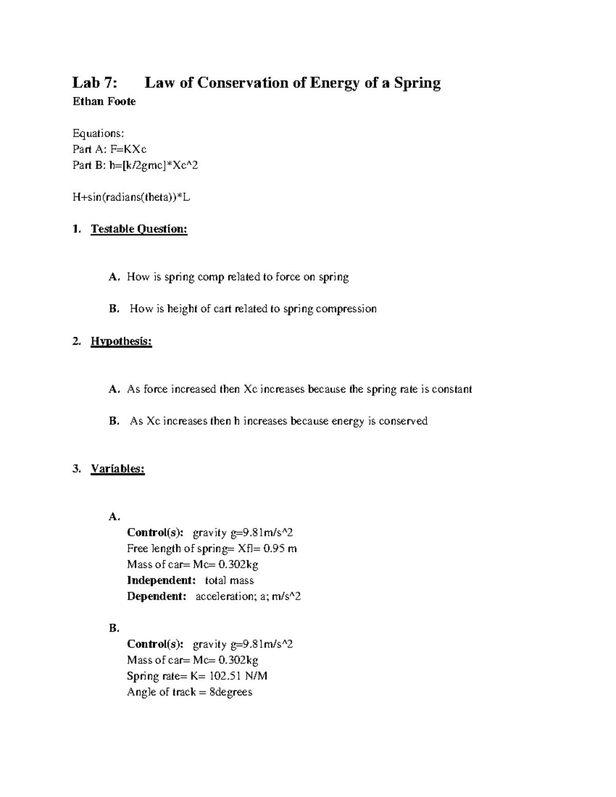 PHY111L Lab 7: Conservation of Energy in Springs and Cart Dynamics ...