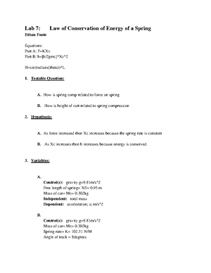 PHY111L Lab 8 Conservation of momentum - Lab 8: Conservation of ...