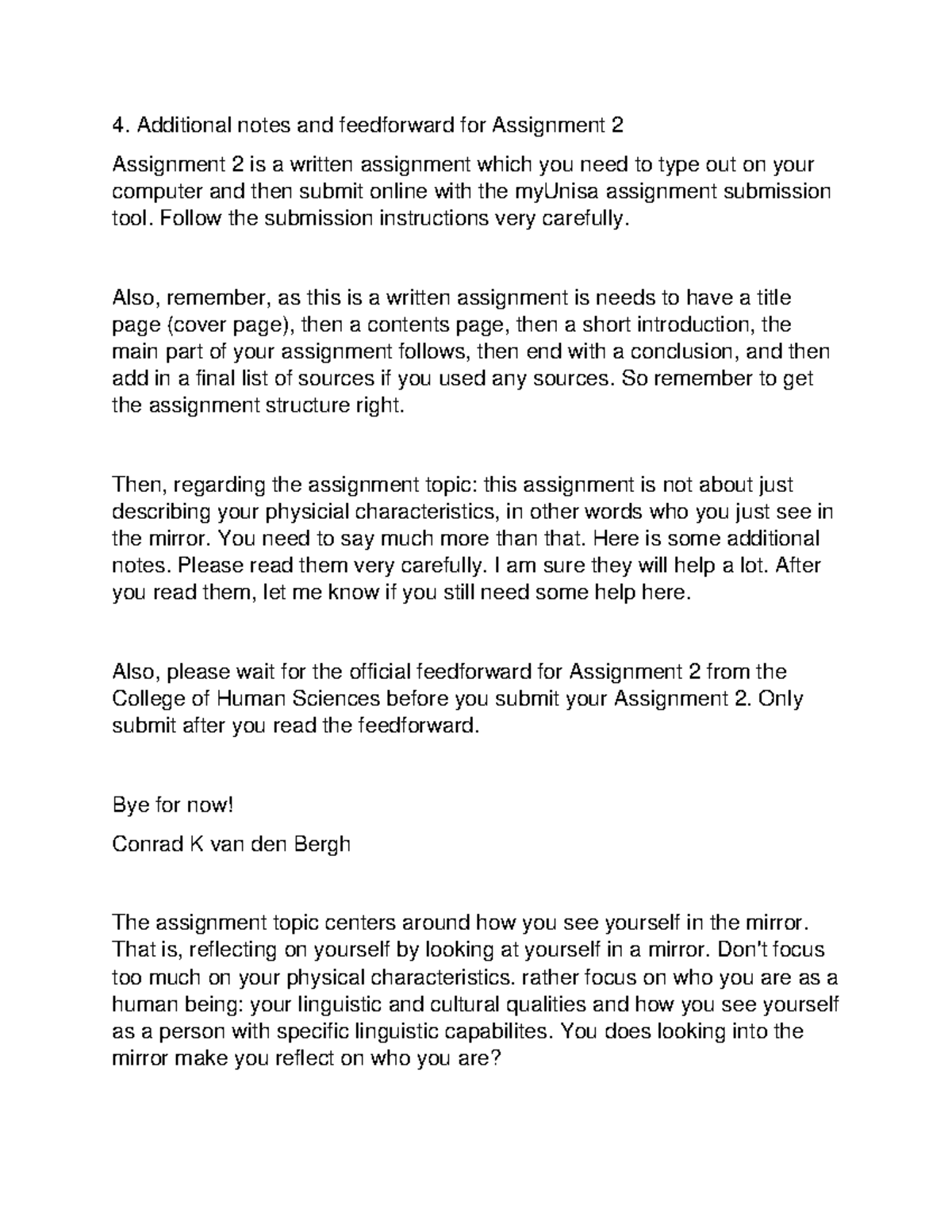 FAC1503 ASSIGNMENT 2 Reflection Notes and Feedback - Studocu