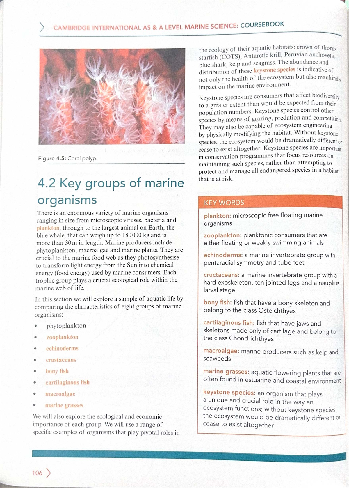 CAMBRIDGE INTERNATIONAL AS A LEVEL MARINE SCIENCE: COURSEBOOK - Key ...