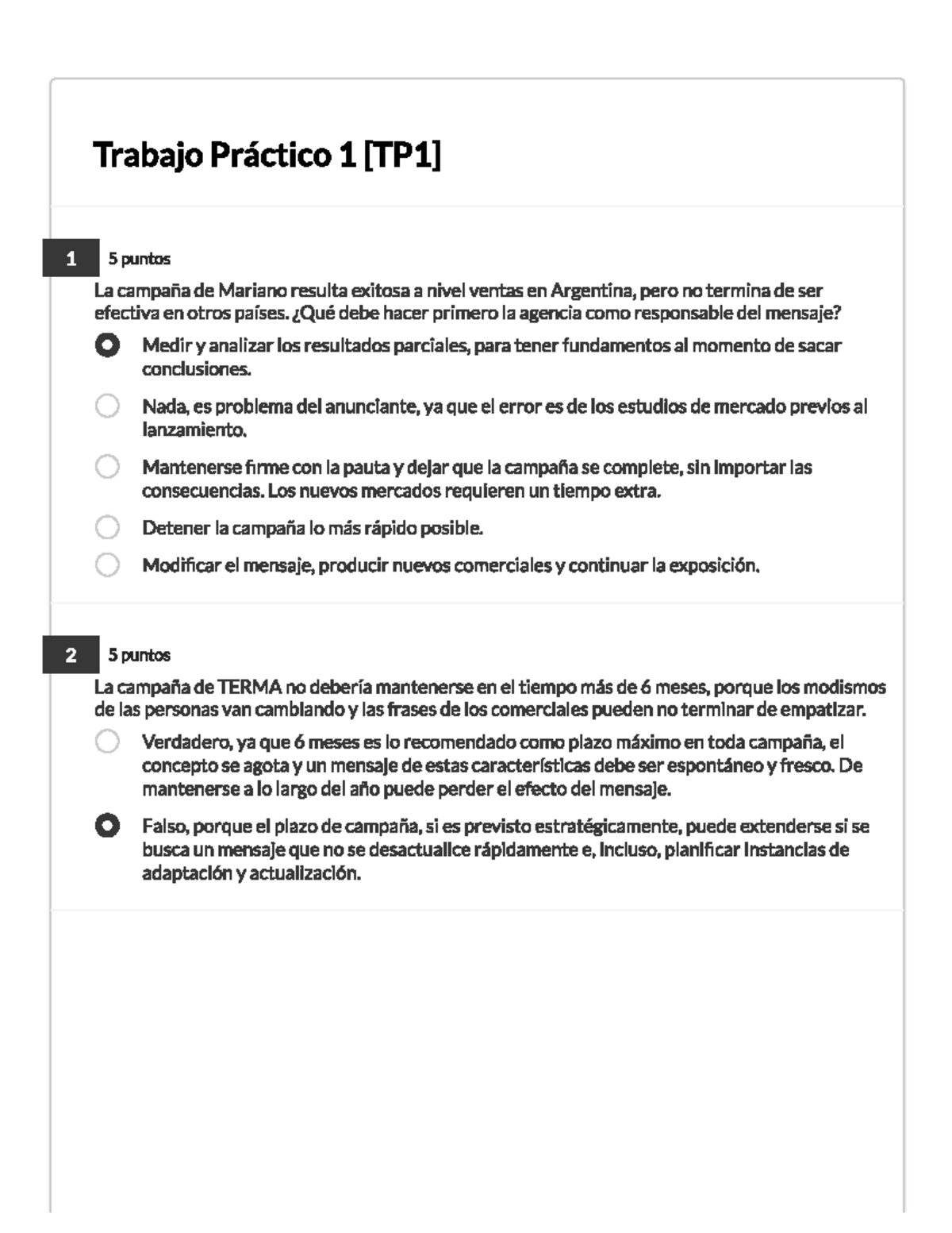 Trabajo practico Campañas Publicitaria 100 - Trabajo Práctico 1 1 5 ...