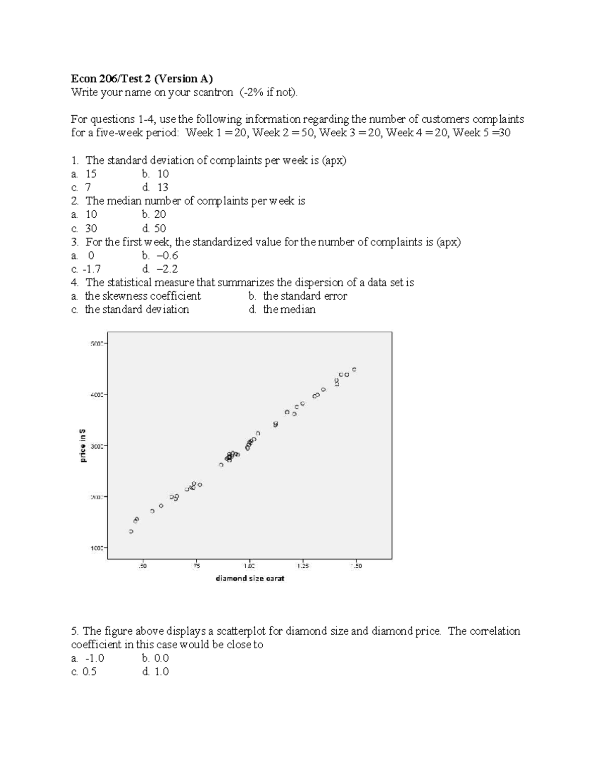 Econ 2 Exam 2 Review: Customer Complaints & Regression Analysis - Studocu