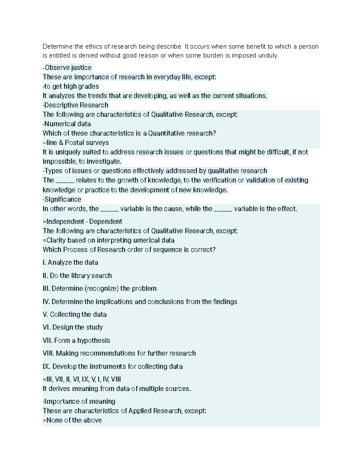 Practical Research 1 Final Exam Study Guide - Studocu