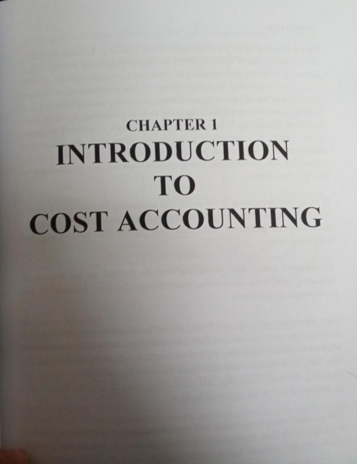 Chapter 1 Cost Accounting - CHAPTER 1 INTRODUCTION TO COST ACCOUNTING ...