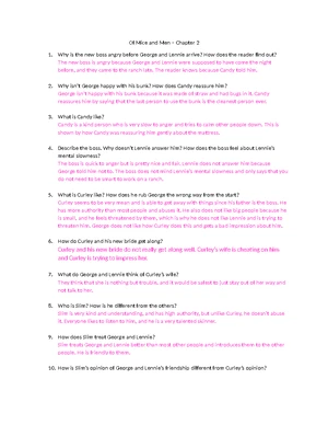 Of Mice and Men CH 5 & 6 Summary and Analysis - Studocu