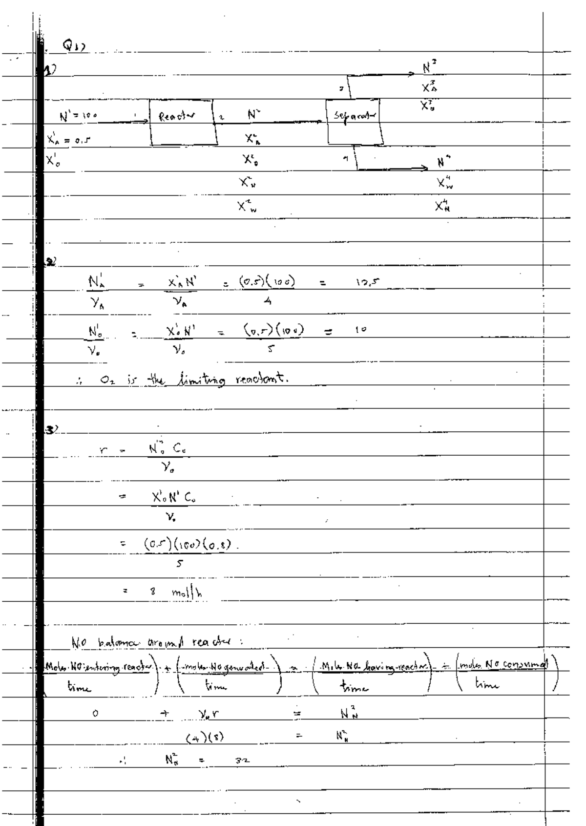 Tut 3 Solutions: Chemical Reaction Balances and Recovery Analysis - Studocu