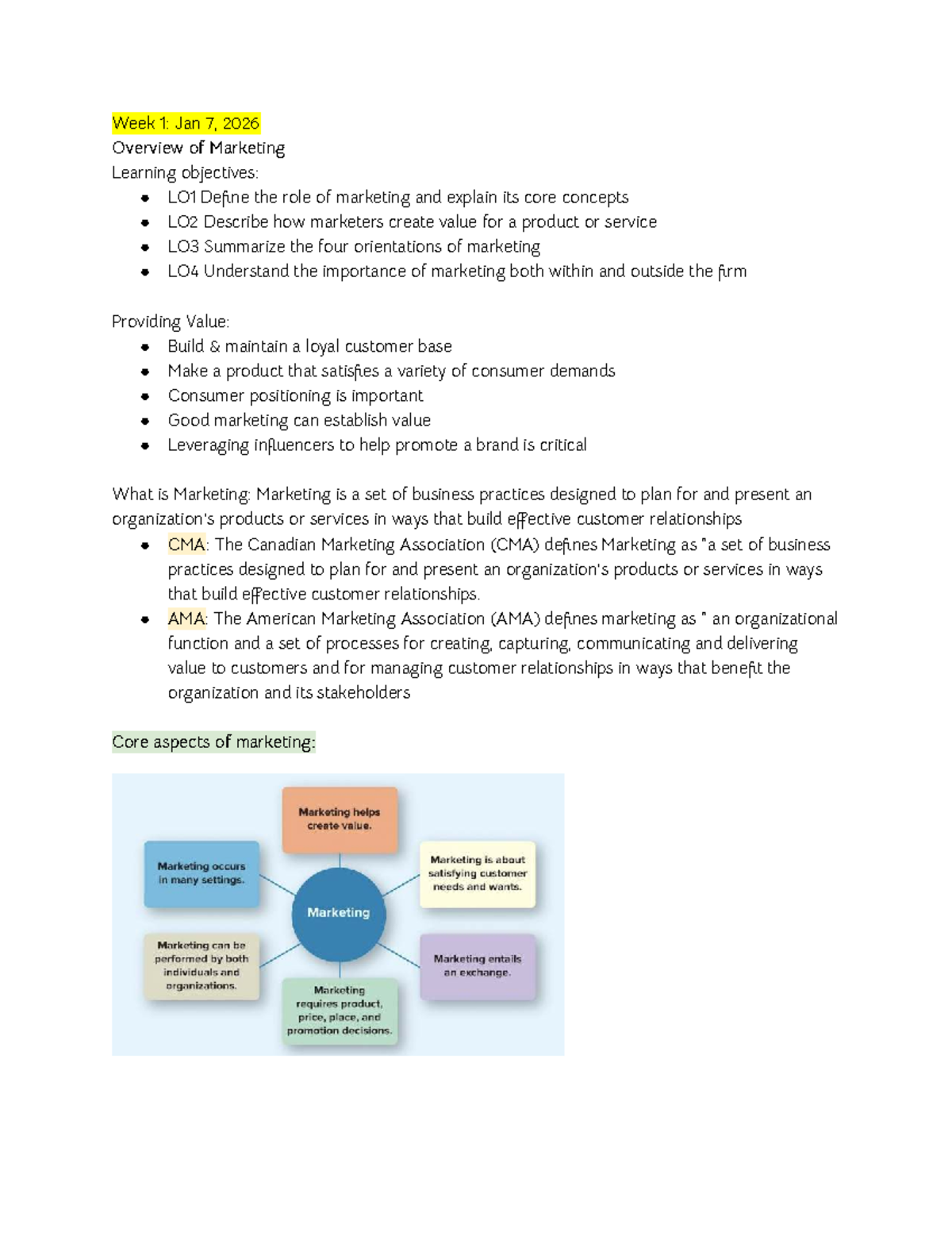 Marketing 101: Week 1 Overview & Core Concepts (MKTG 101) - Studocu