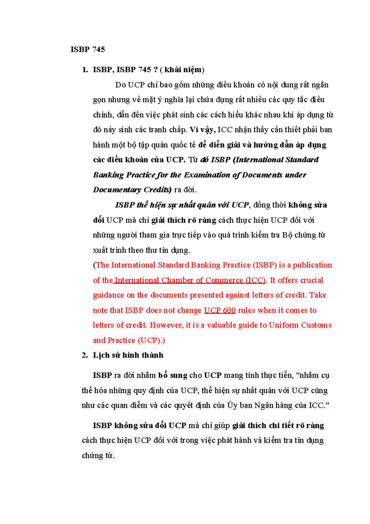 Hướng Dẫn Thực Hành ISBP 745 trong Thanh Toán Quốc Tế - UFM - Studocu