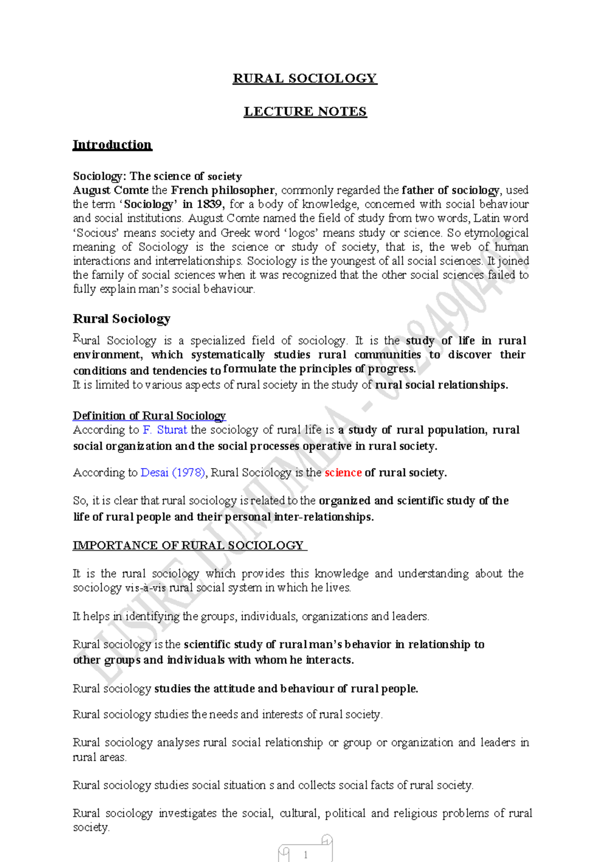 Final Exam Notes for Rural Sociology (RS 101) - Studocu