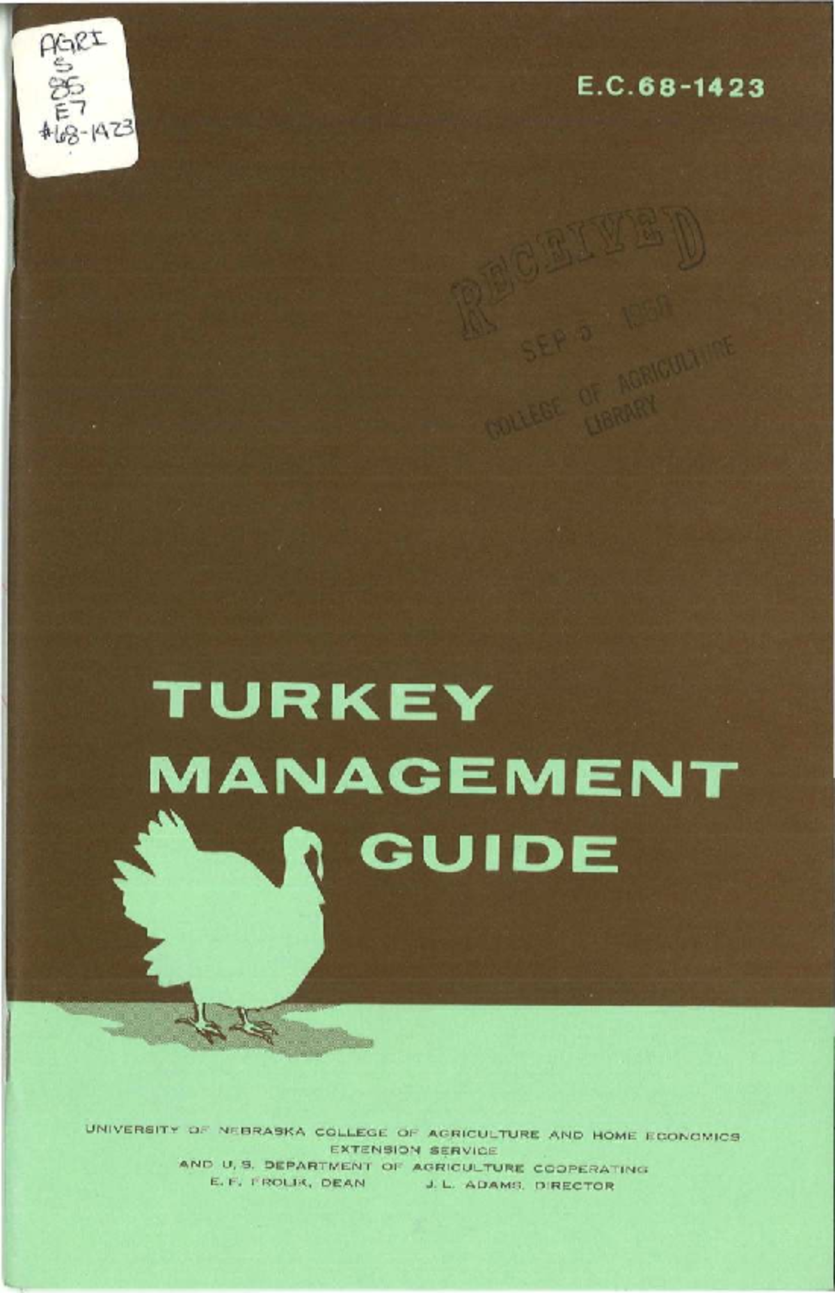 EC68-1423 Turkey Management Guide: Best Practices for Rearing and ...
