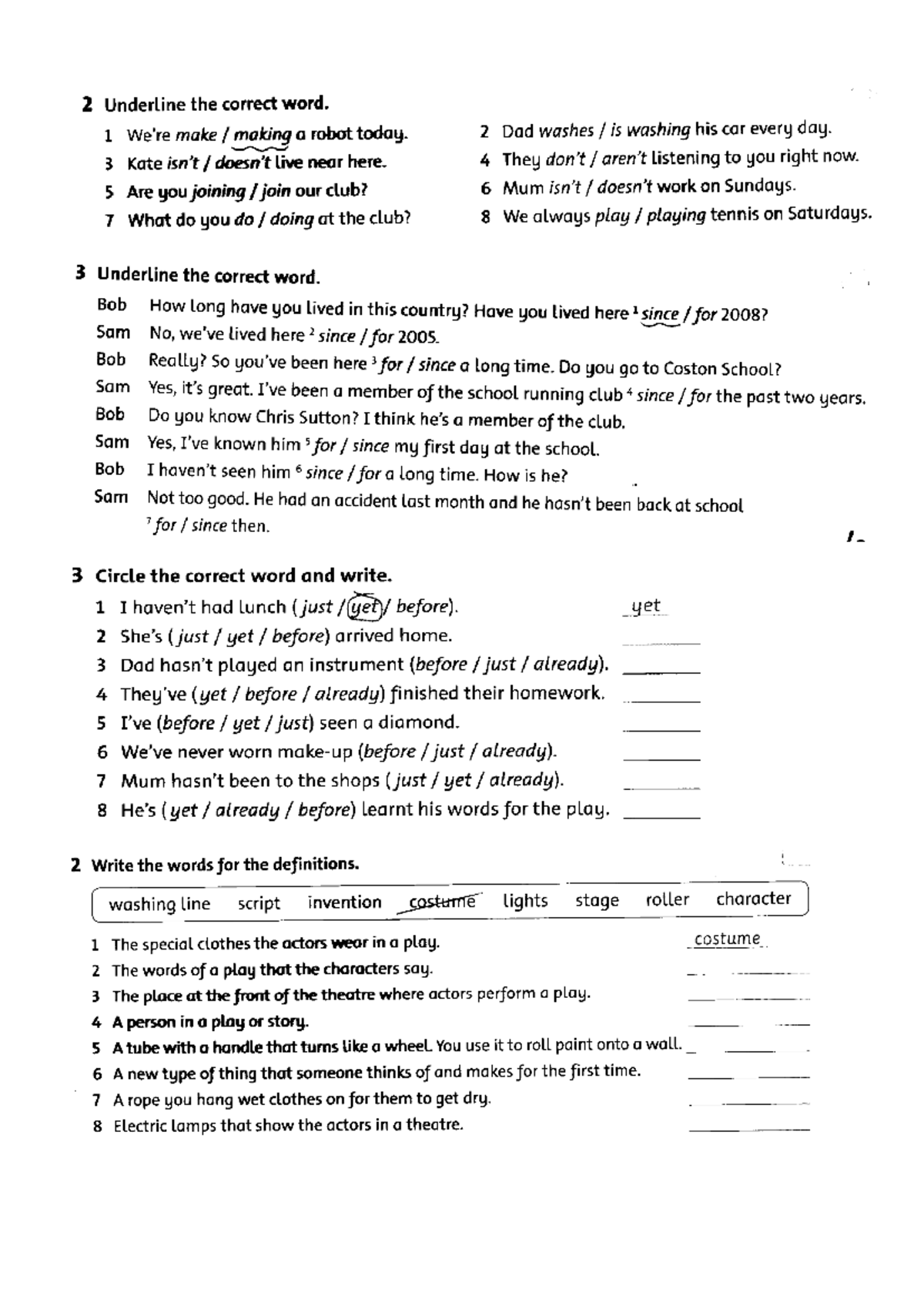 RV Grammar - Correct Word Usage and Sentence Structure Exercises - Studocu